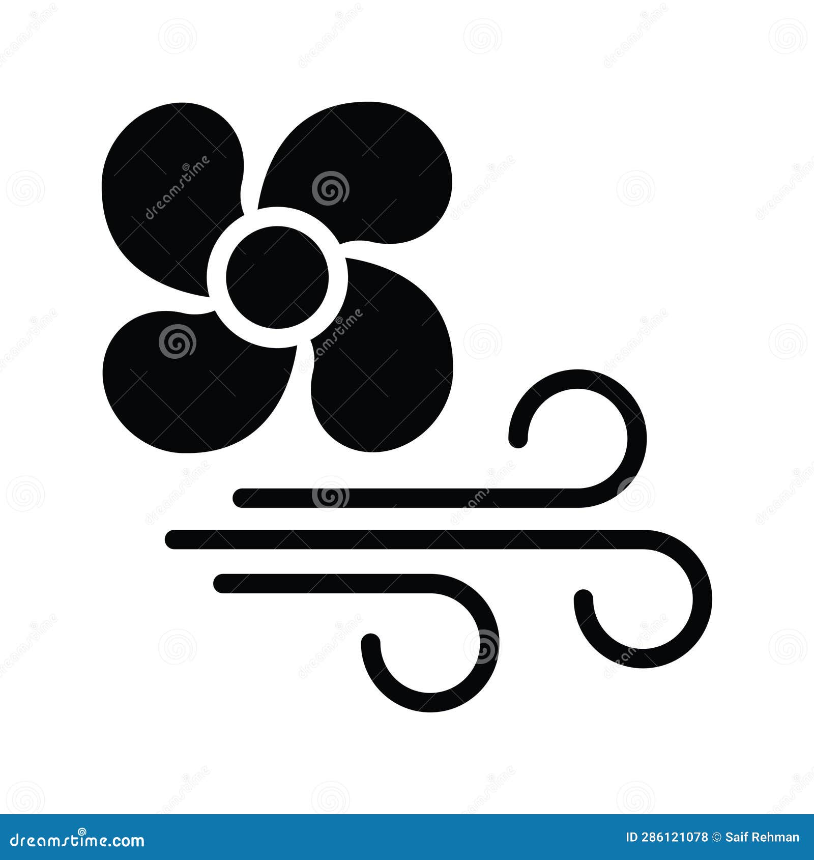 Air Flow Vector Solid Icon Design Illustration. Stock Vector ...