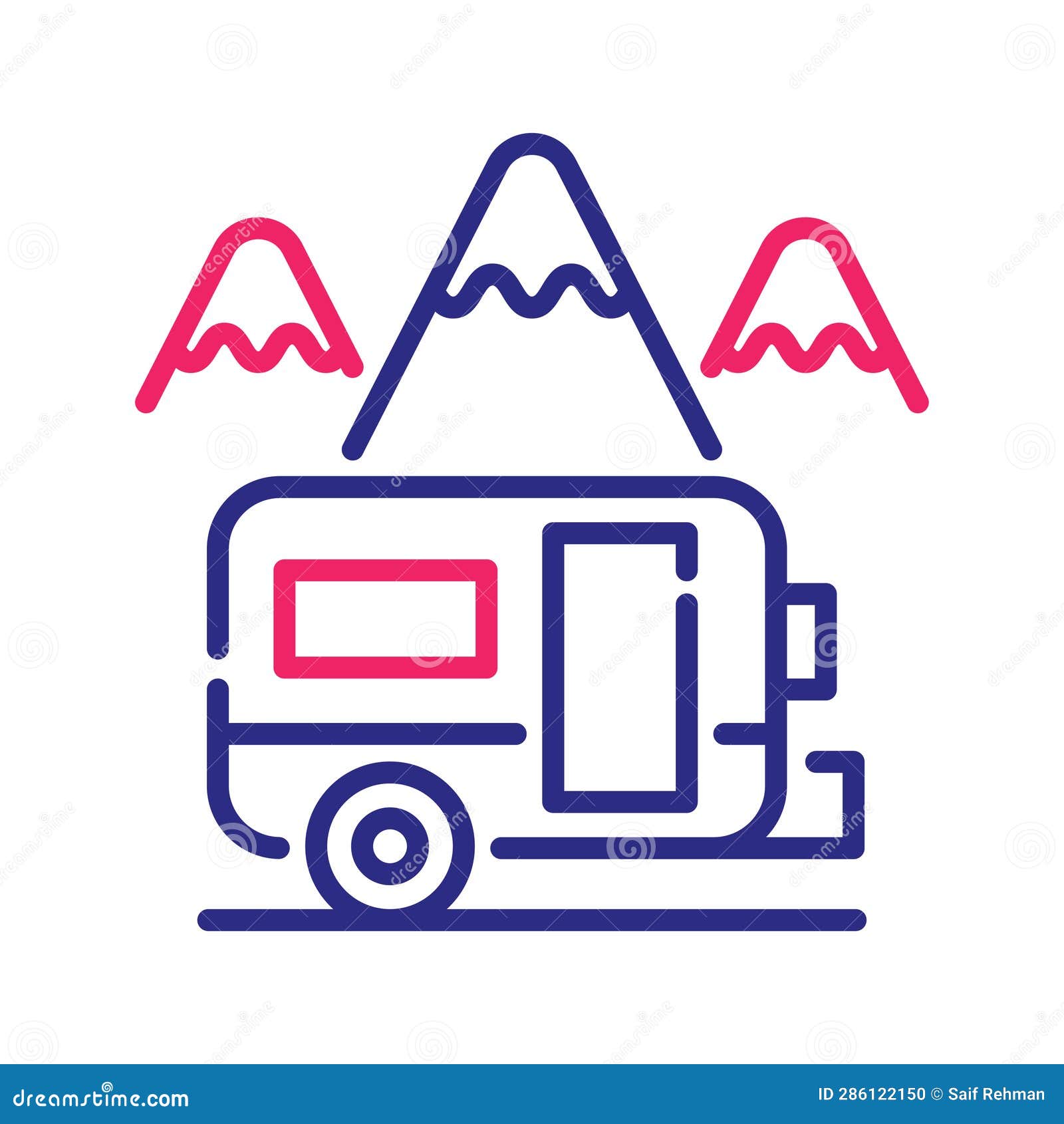 Camper Vector Two Color Outline Icon Style Illustration. EPS 10 File ...