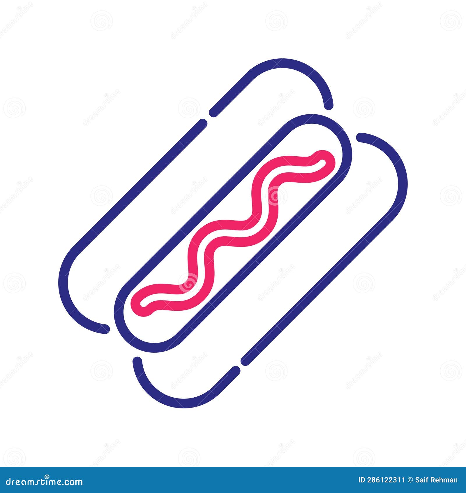Hot Dog Vector Two Color Outline Icon Style Illustration. EPS 10 File ...