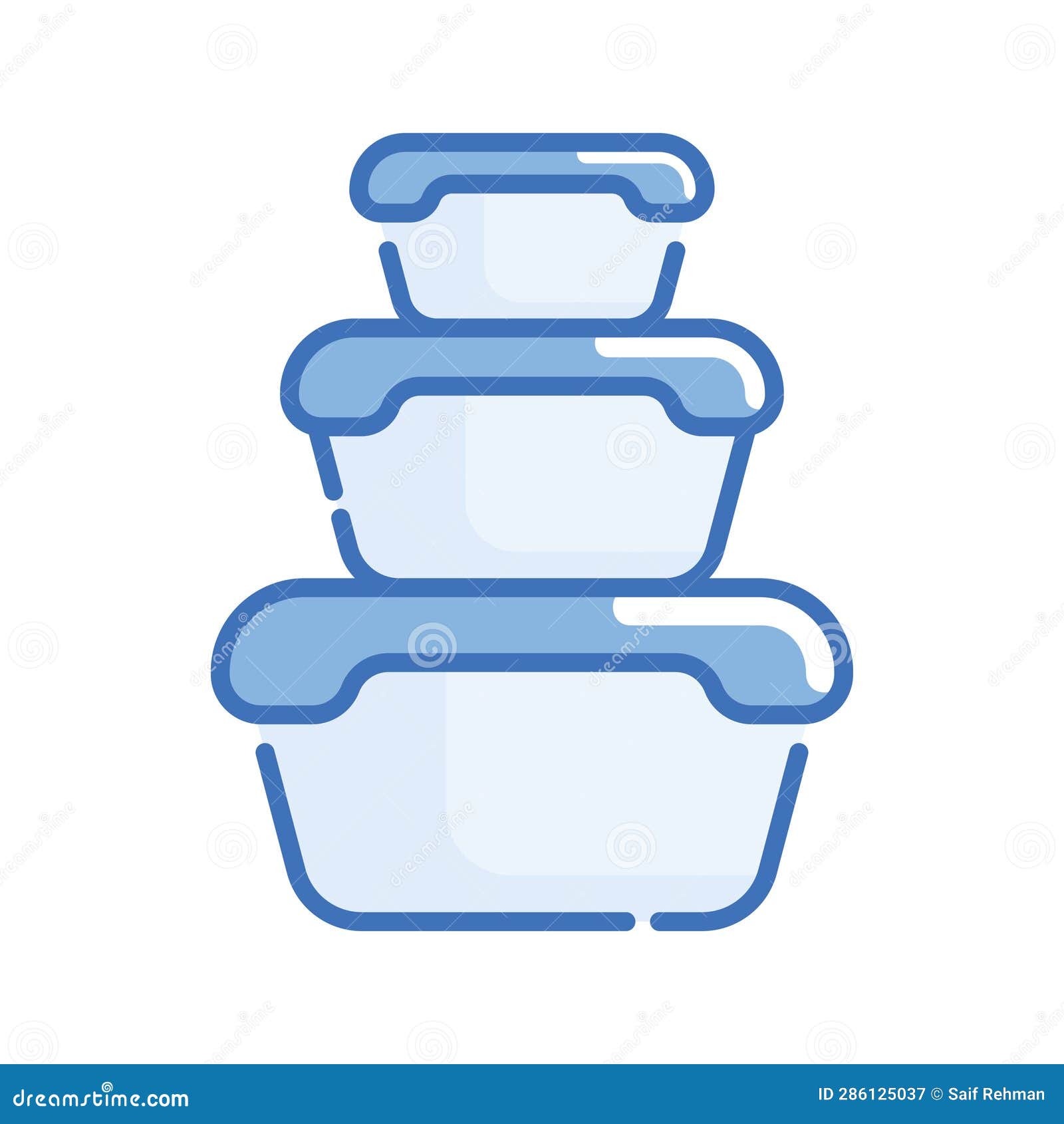 Food Container Vector Blue Series Icon Style Illustration. EPS 10 File ...
