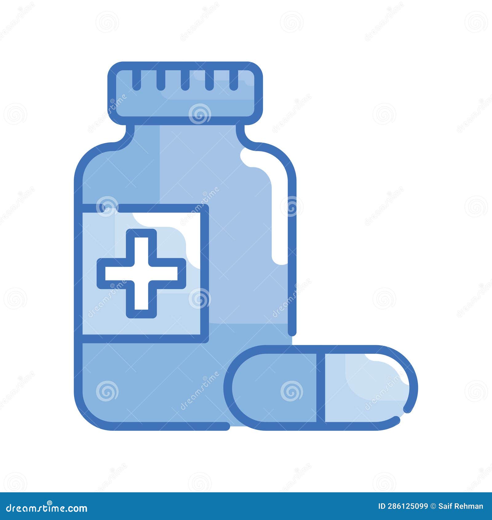 Prescription Medication Vector Blue Series Icon Style Illustration. EPS ...