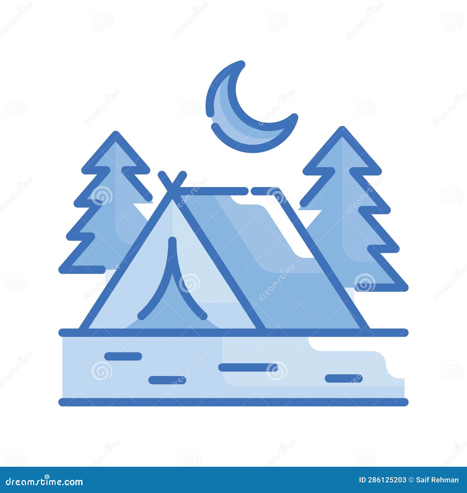 Campsite Vector Blue Series Icon Style Illustration. EPS 10 File Stock ...