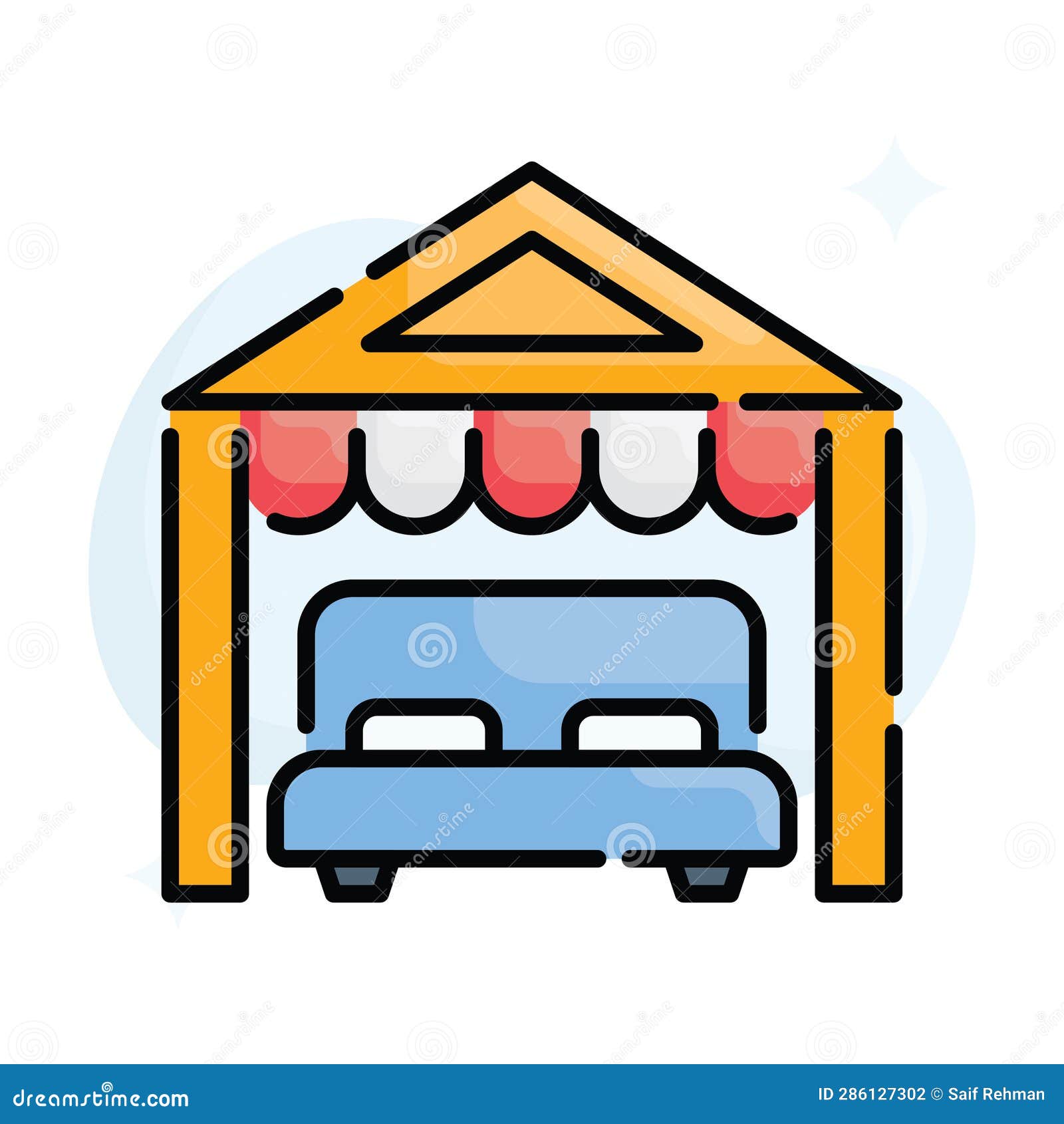 Canopy Vector Filled Outline with Background Icon Style Illustration ...