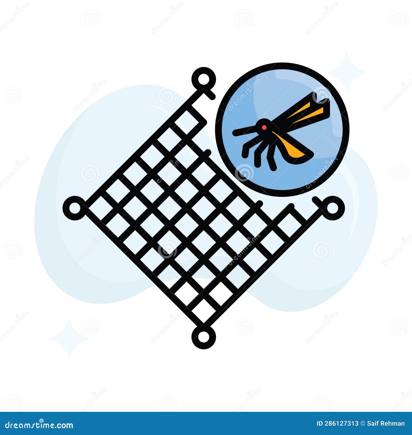 Mosquito Net Vector Filled Outline with Background Icon Style ...