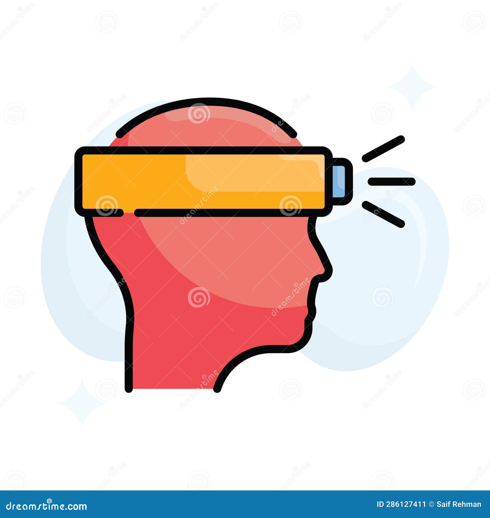 Head Lamp Vector Filled Outline with Background Icon Style Illustration ...