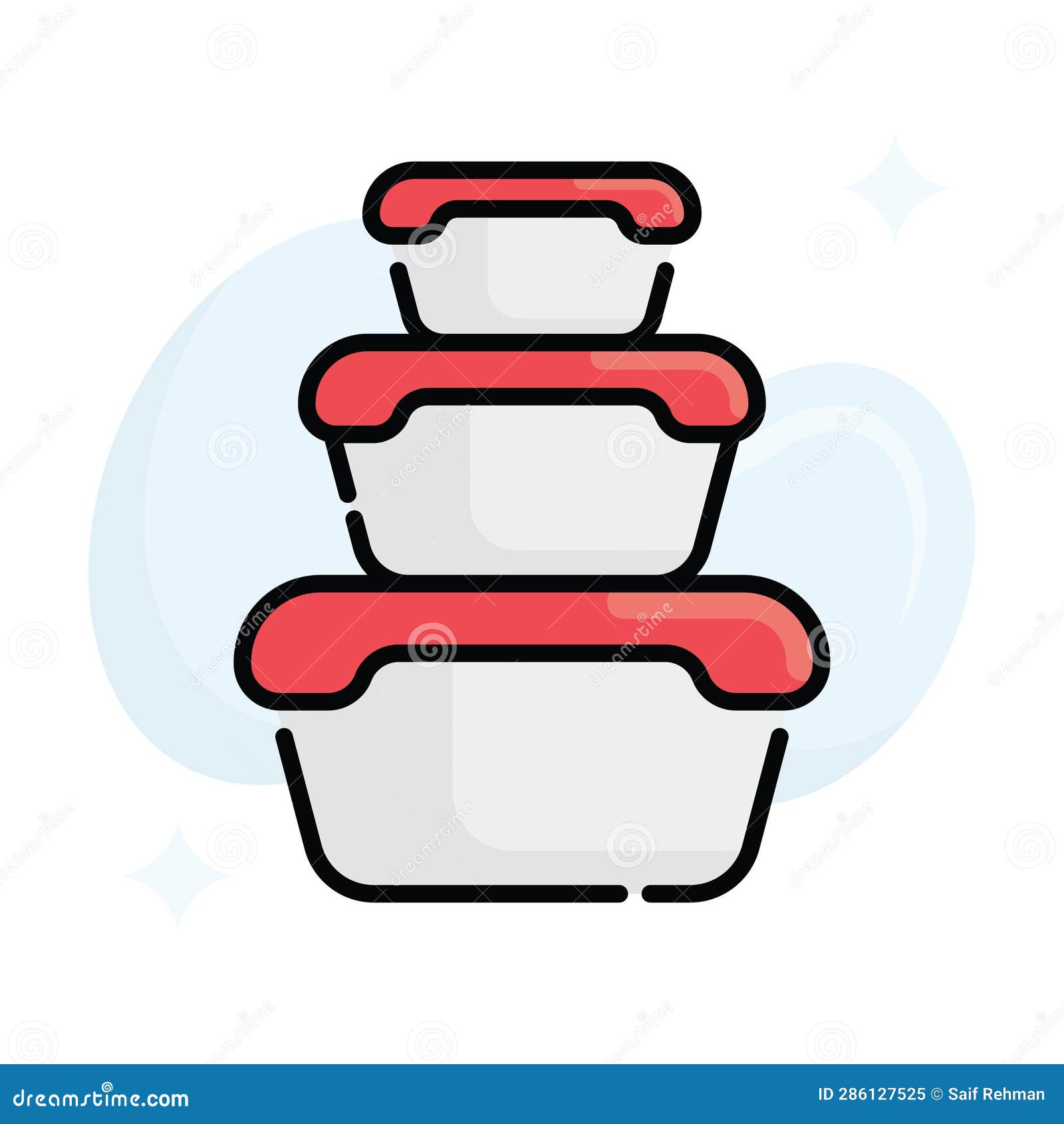 Food Container Vector Filled Outline with Background Icon Style ...