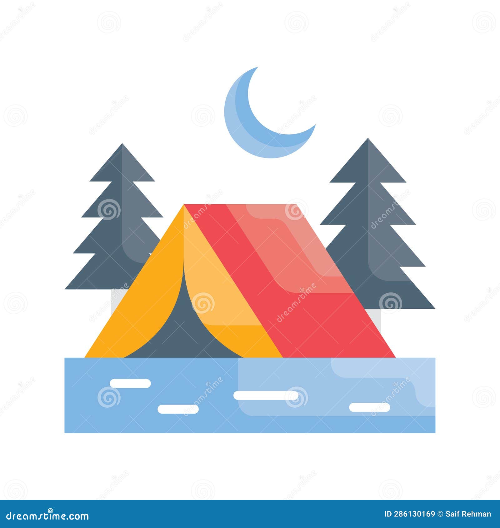Campsite Vector Flat Icon Style Illustration. EPS 10 File Stock Vector ...
