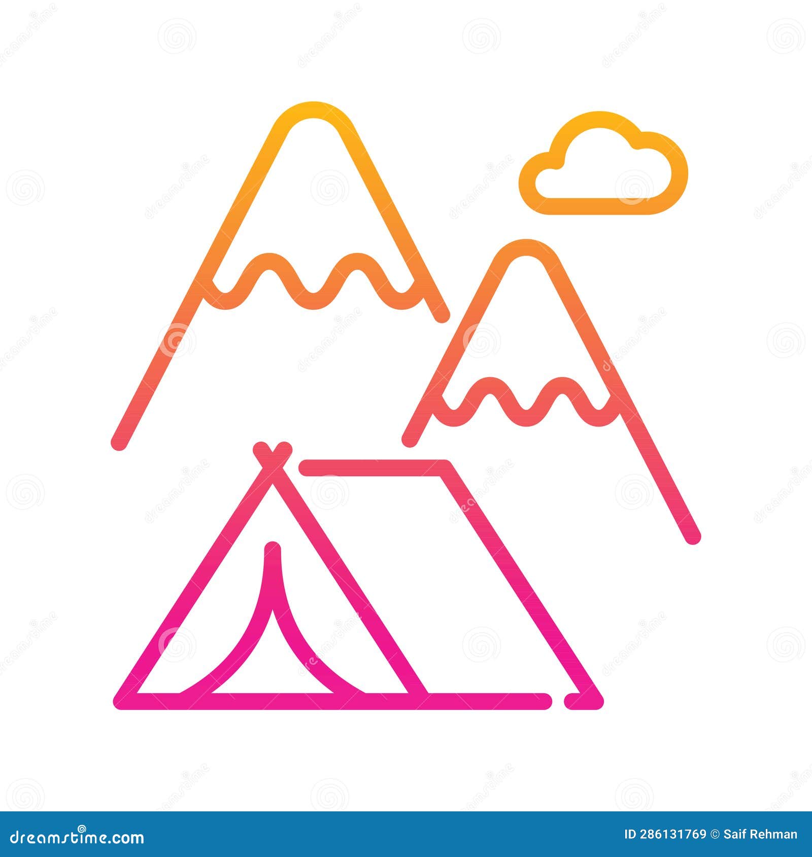Camping Tent Vector Gradient Icon Style Illustration. EPS 10 File Stock Vector - Illustration of ...