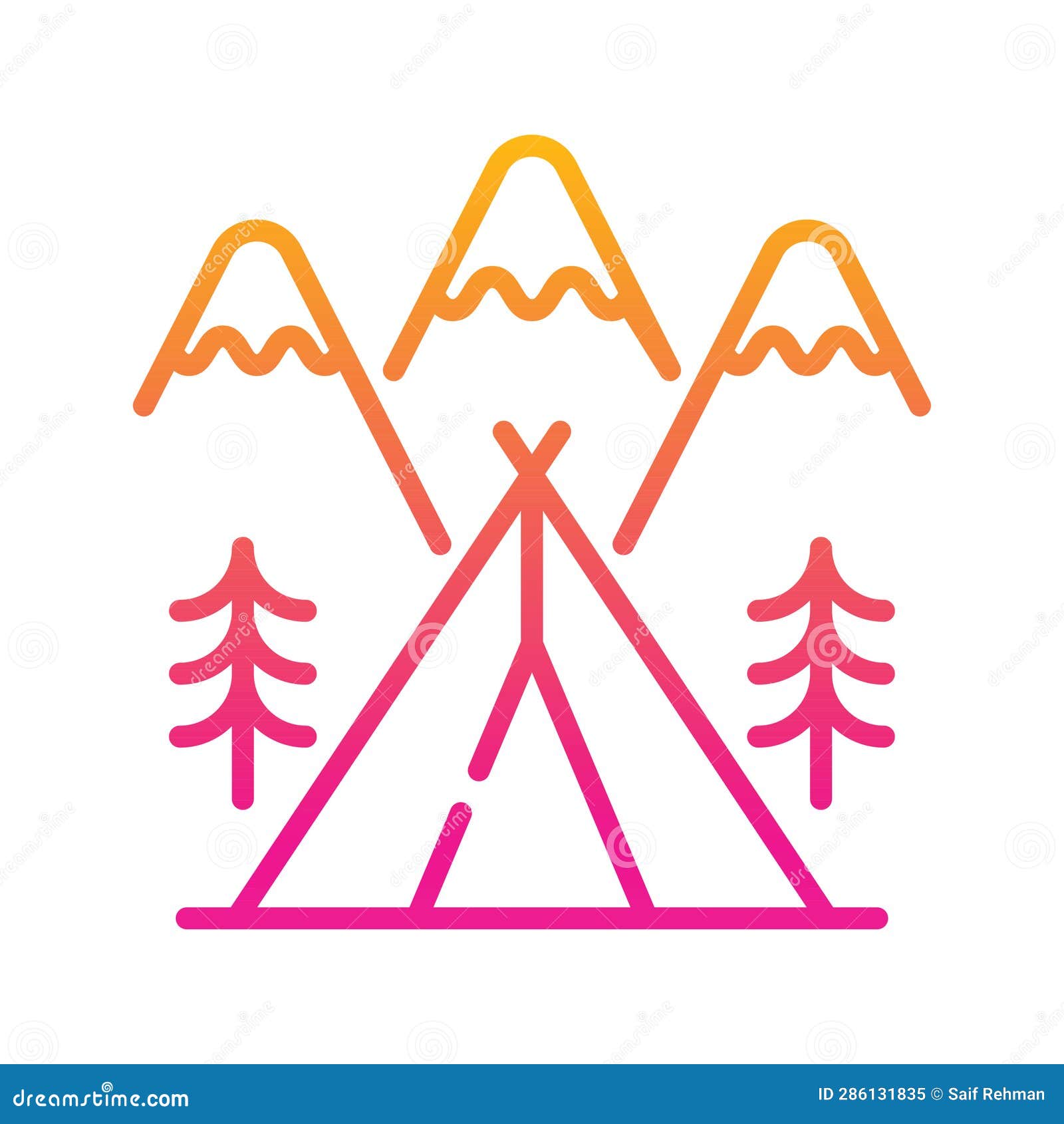Winter Camping Vector Gradient Icon Style Illustration. EPS 10 File Stock Vector - Illustration ...