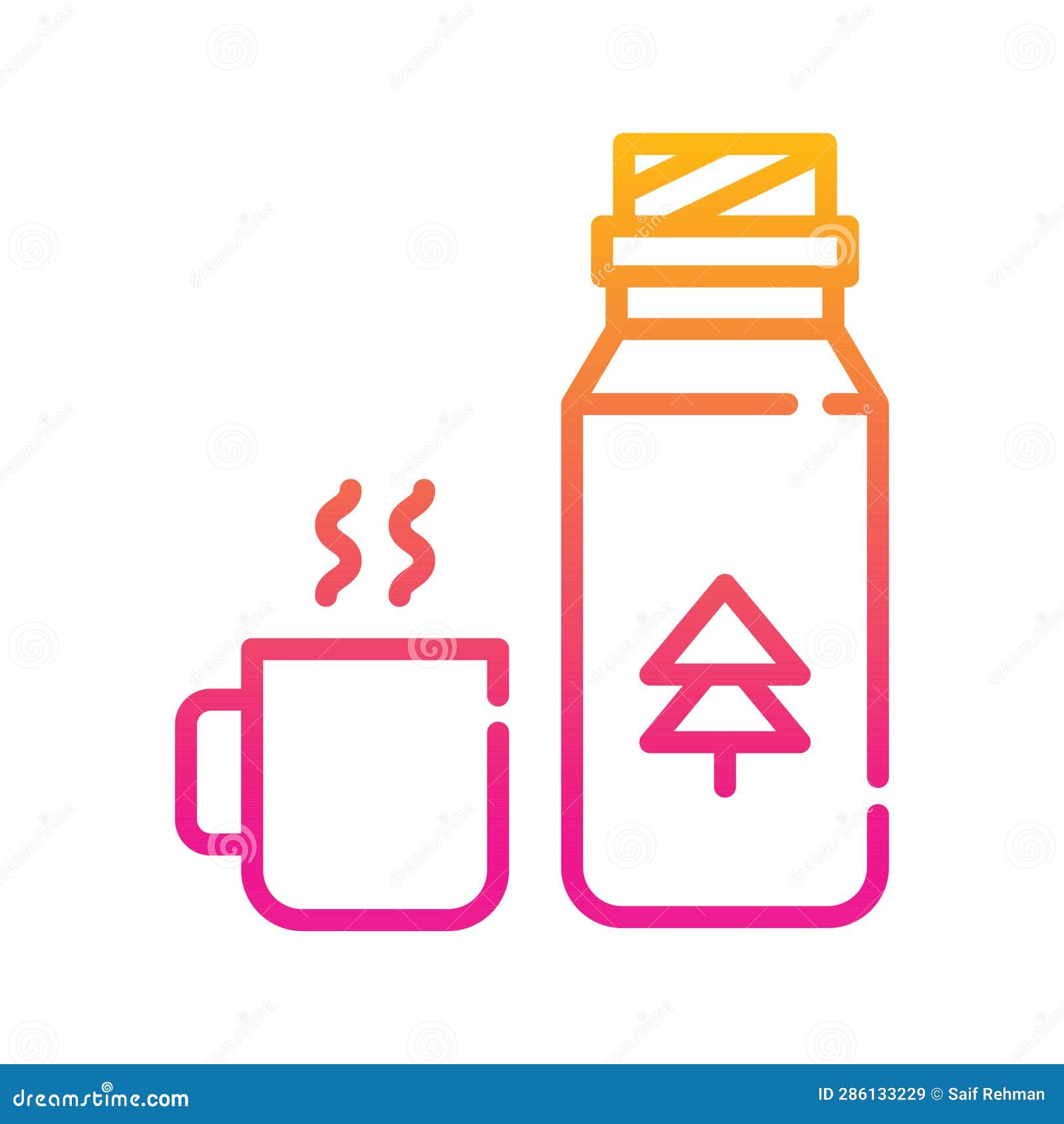 Thermos Flask Vector Gradient Icon Style Illustration. EPS 10 File Stock Illustration ...