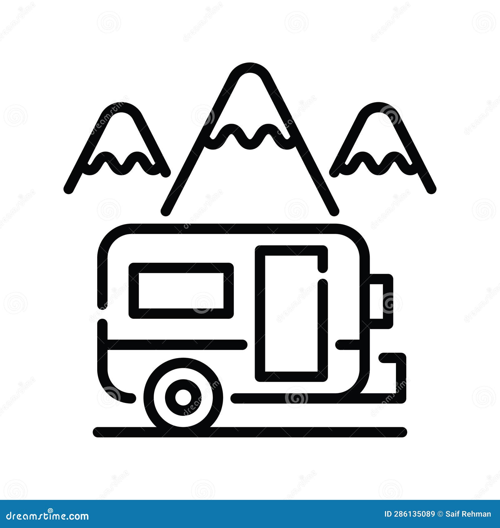 Camper Vector Outline Icon Style Illustration. EPS 10 File Stock Vector ...