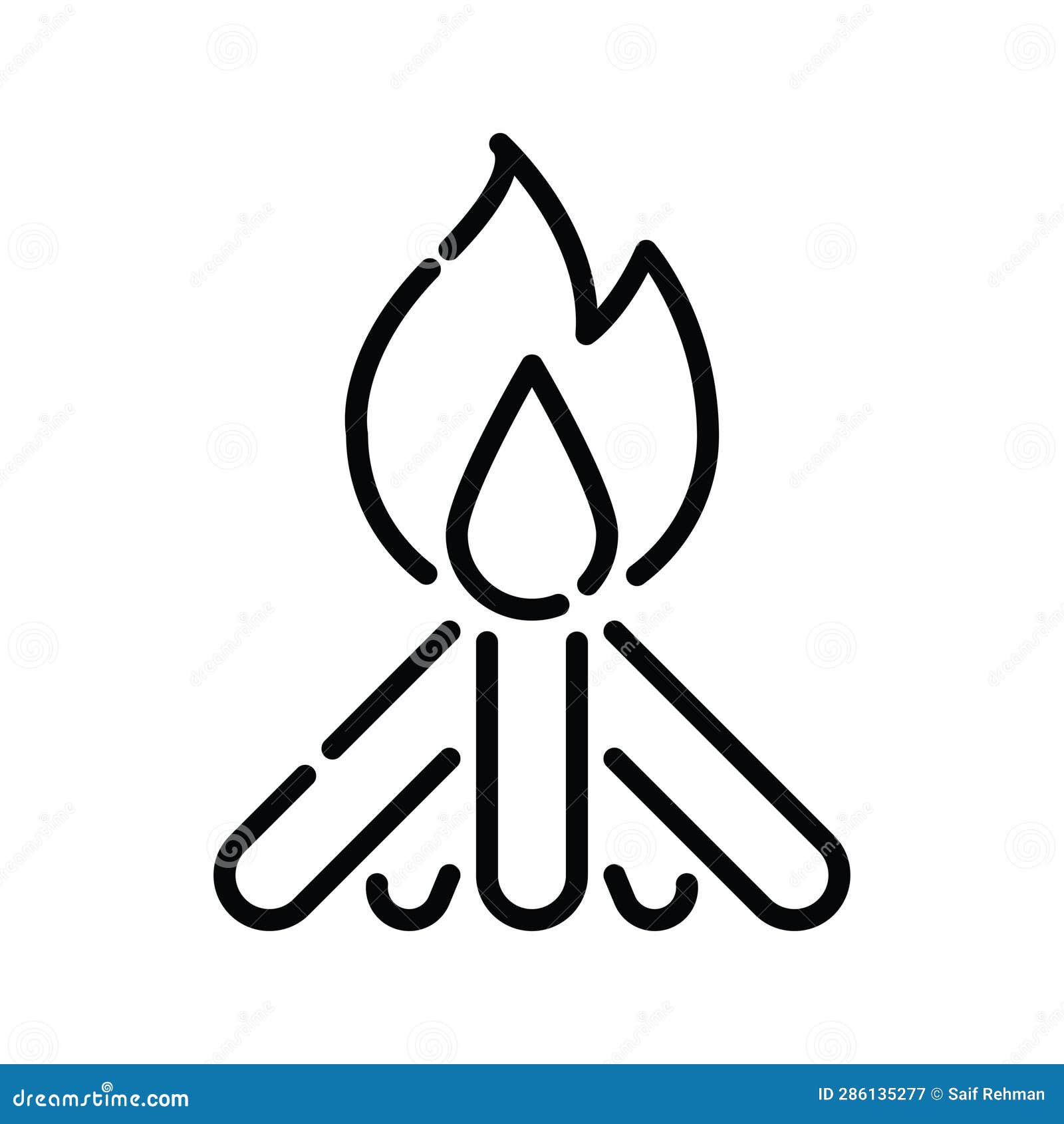 Fire Wood Vector Outline Icon Style Illustration. EPS 10 File Stock ...