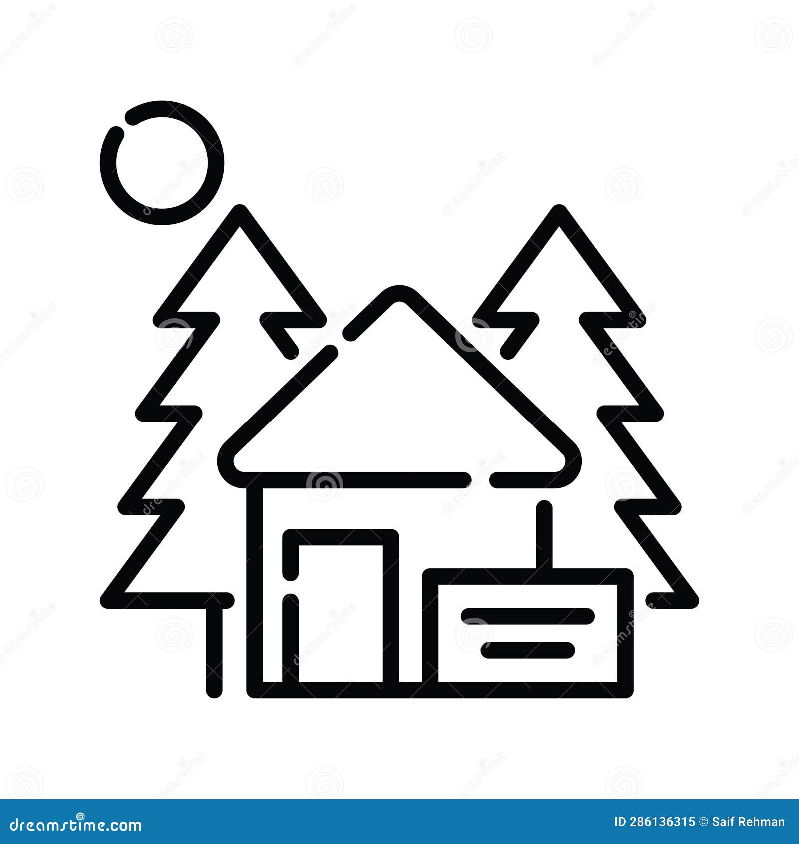 Campsite Reservation Vector Outline Icon Style Illustration. EPS 10 ...