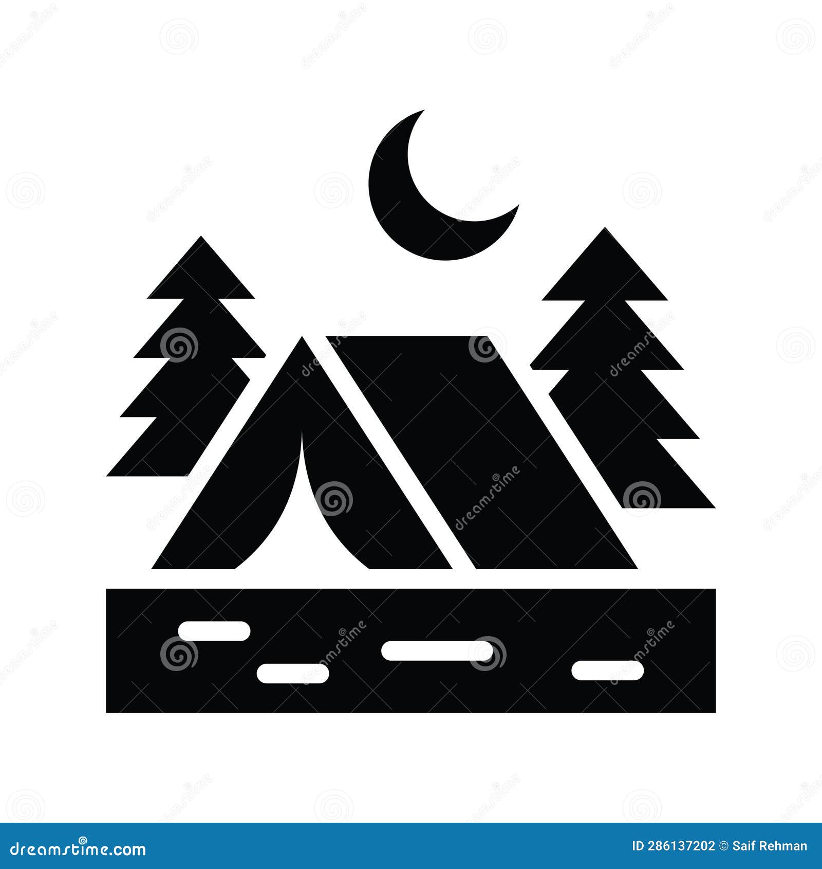 Campsite Vector Solid Icon Style Illustration. EPS 10 File Stock Vector ...