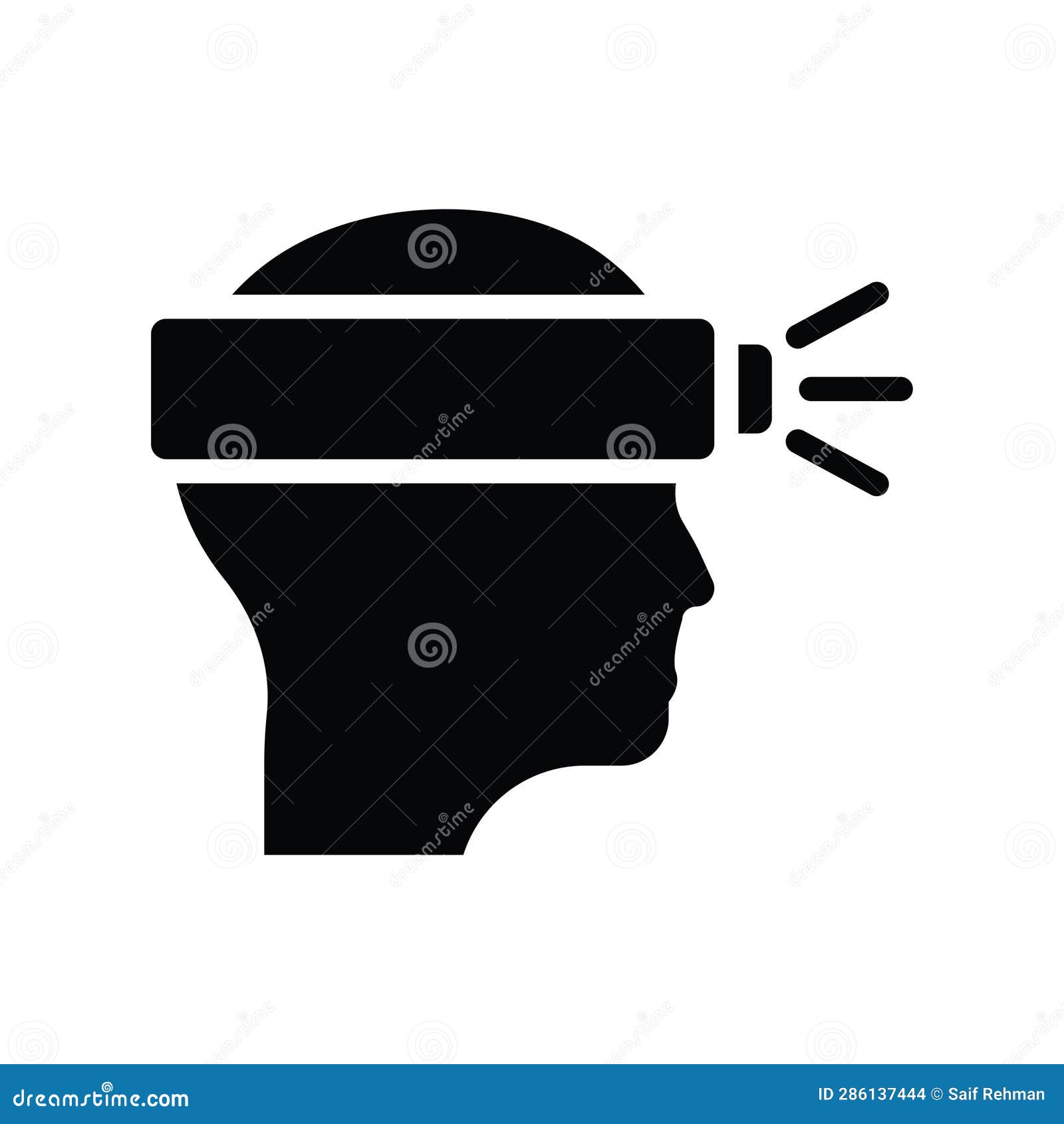 Head Lamp Vector Solid Icon Style Illustration. EPS 10 File Stock ...