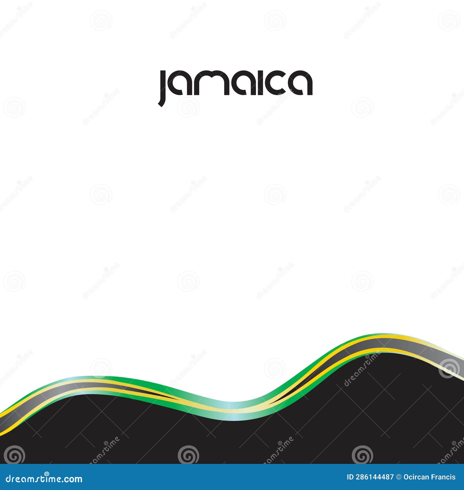 Jamaica Flag stock vector. Illustration of hues, convey - 286144487