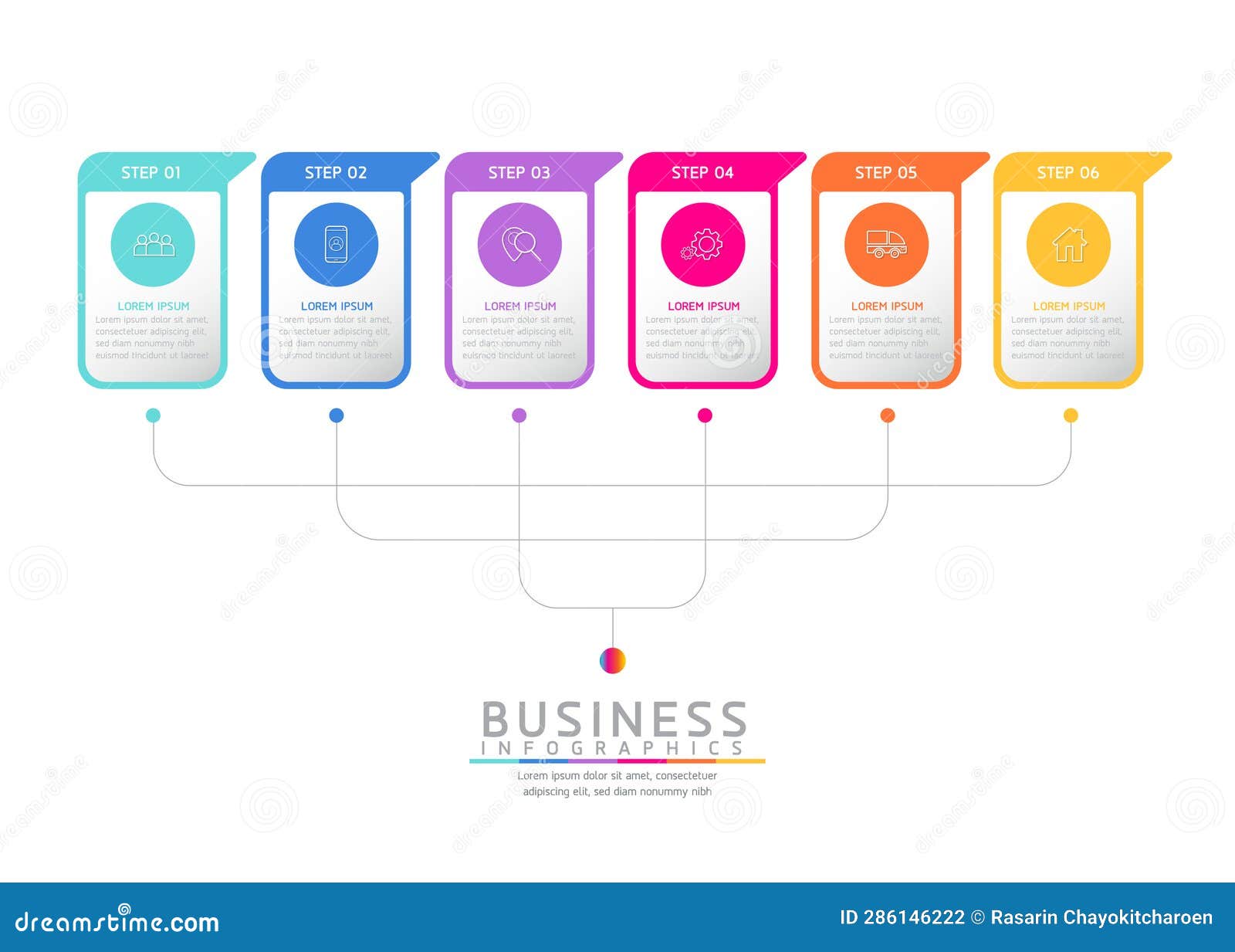 Vector Business Presentation Connecting Steps Infographic Template ...