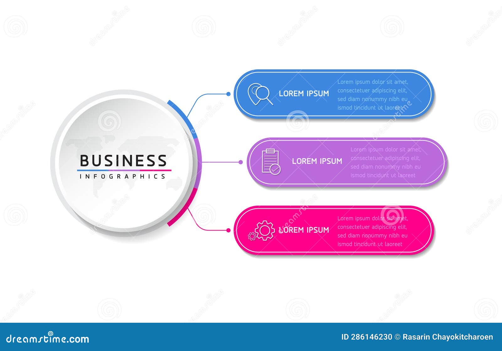 Vector Business Presentation Connecting Steps Infographic Template ...
