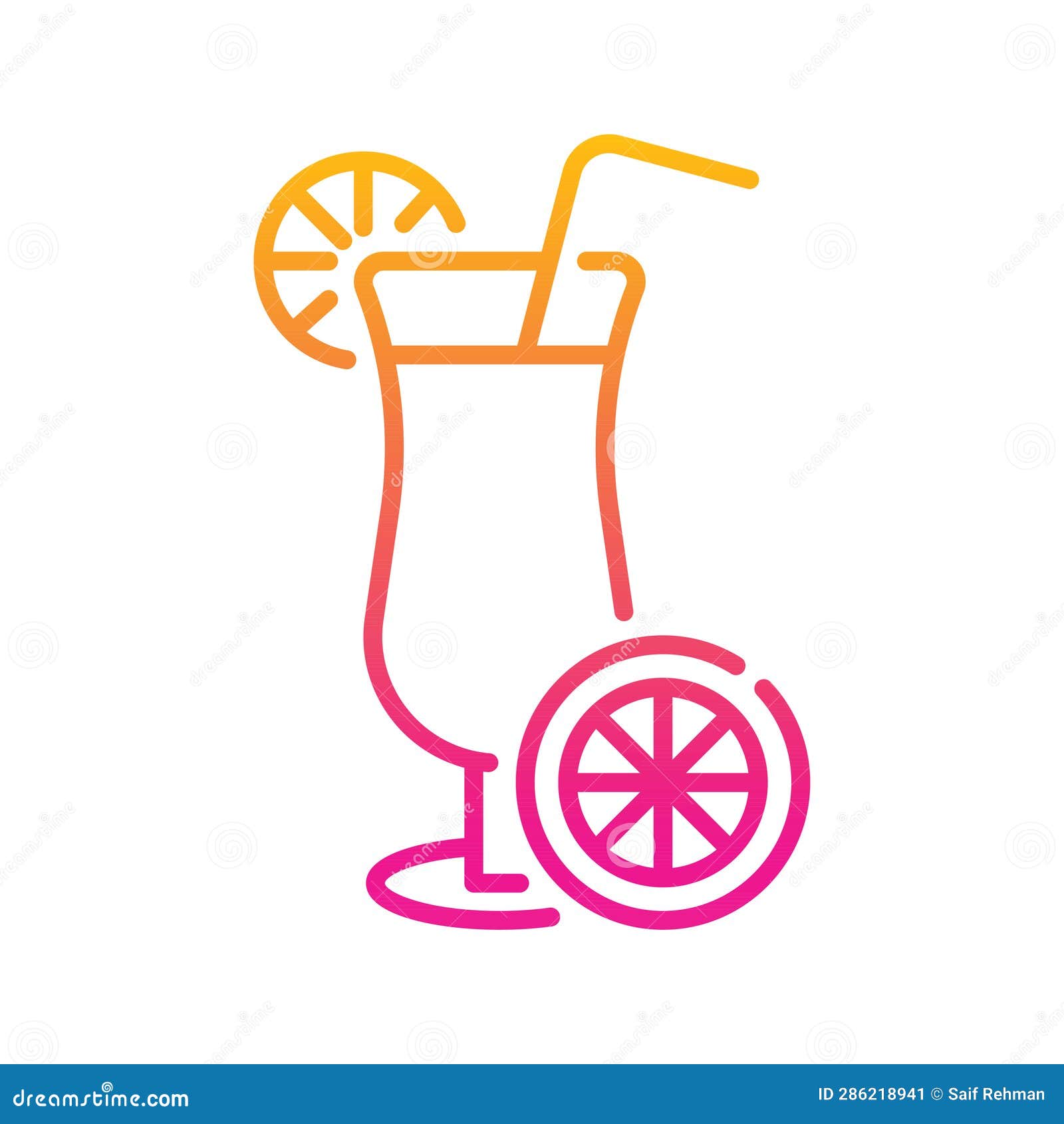 Non Alcoholic Drink Vector Gradient Icon Style Illustration. EPS 10 ...