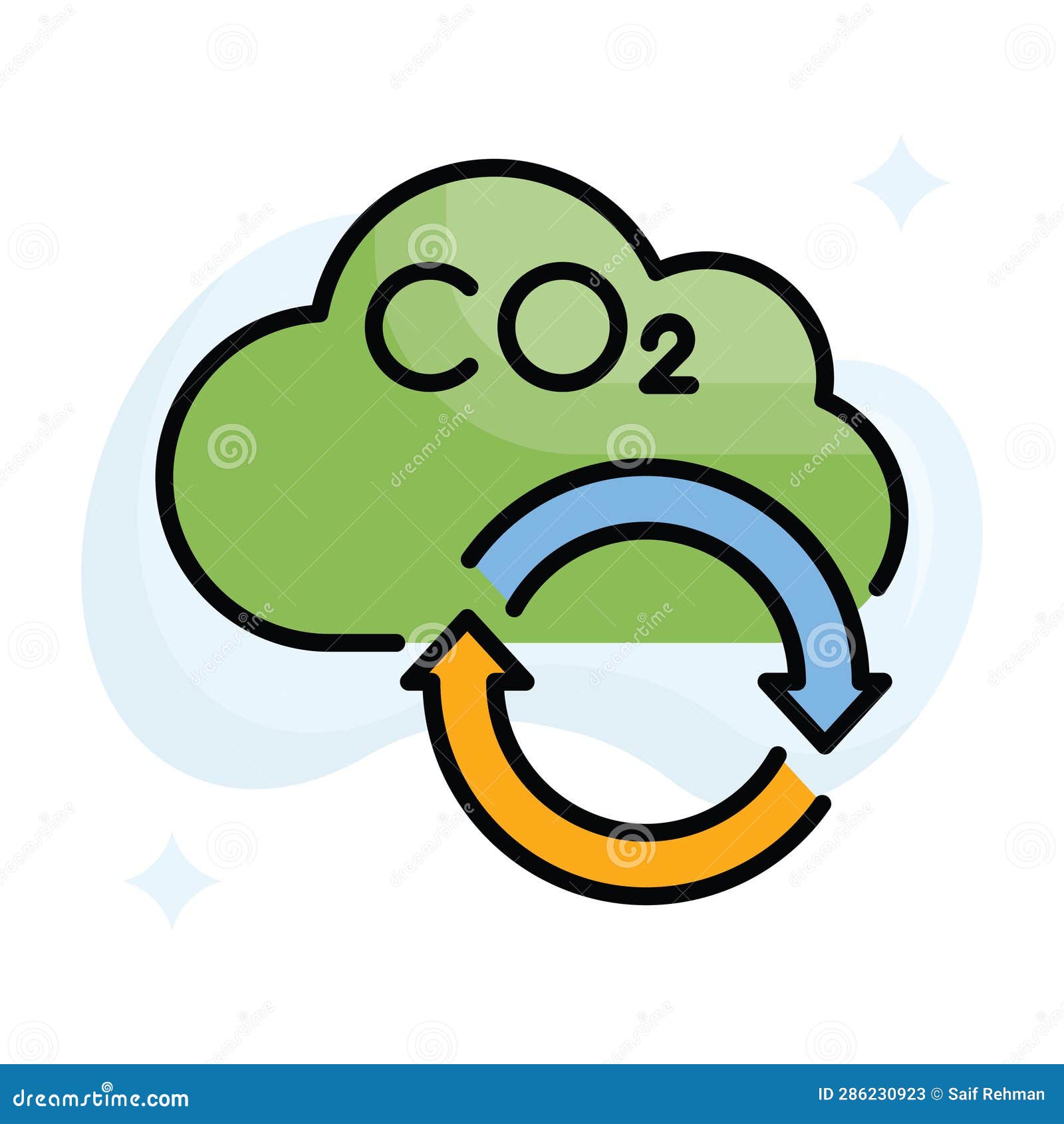 Carbon Cycle Vector Filled Outline Icon Style Illustration. EPS 10 File ...