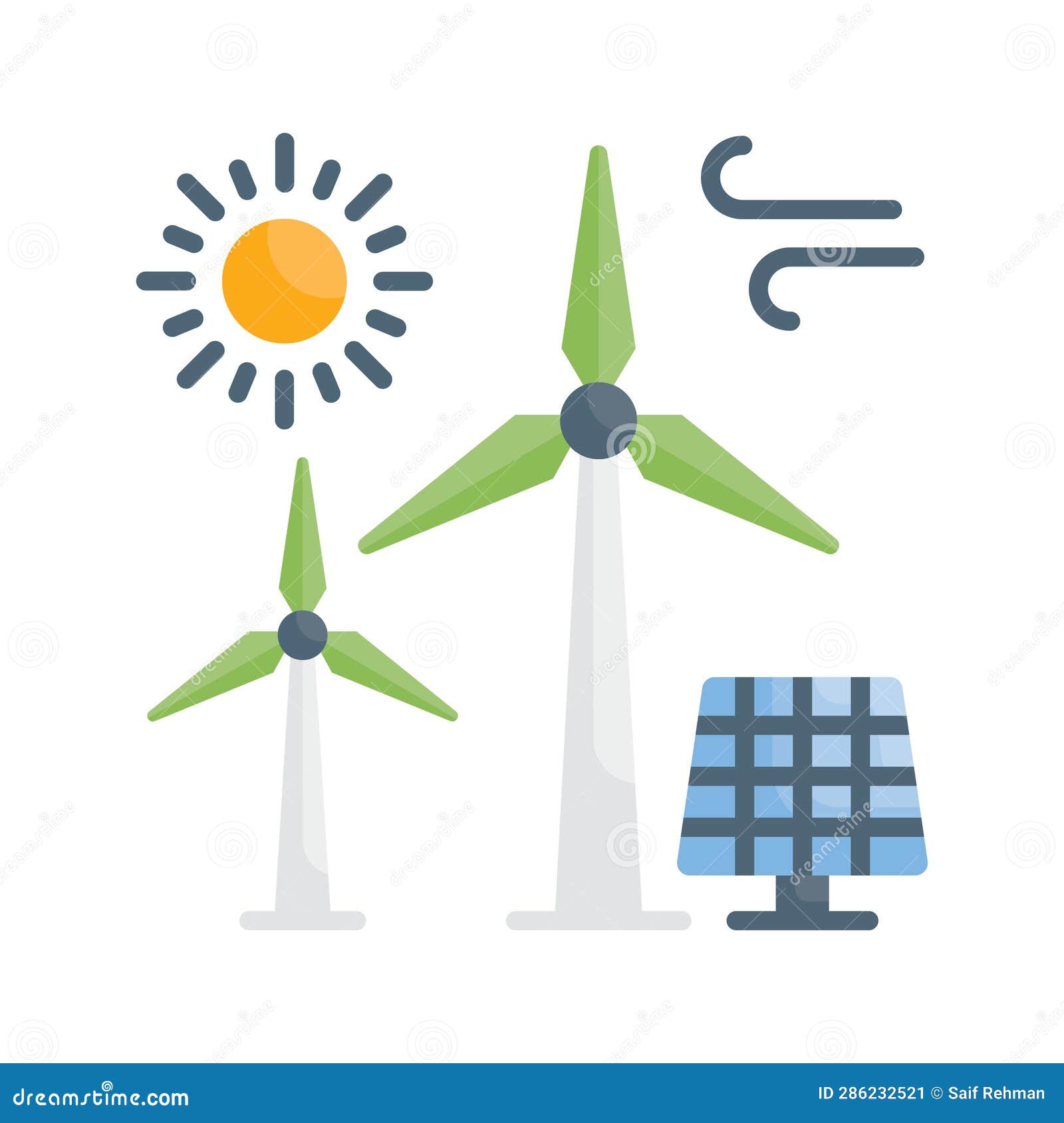 Renewable Energy Vector Flat Icon Style Illustration. EPS 10 File Stock ...