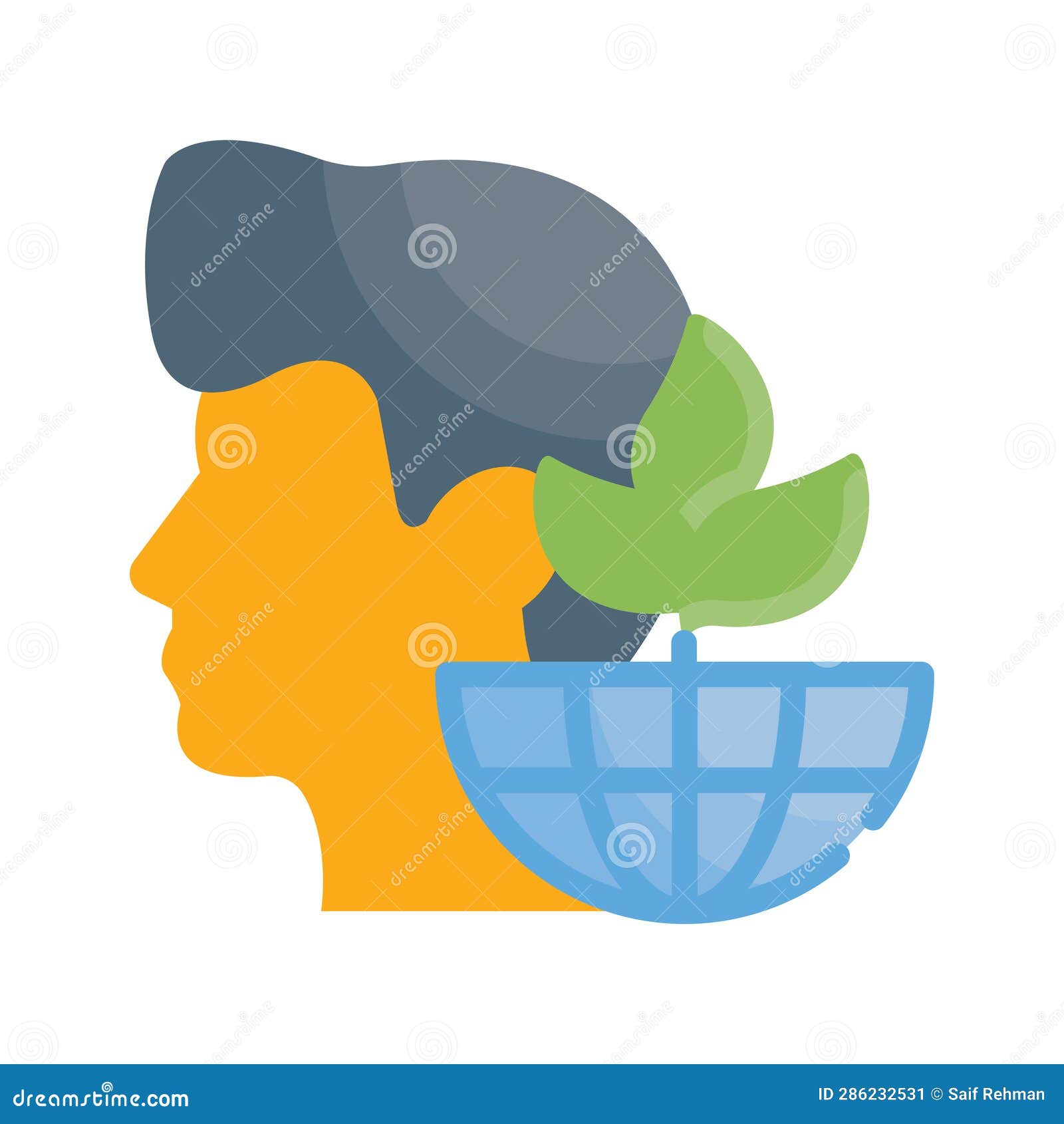 Green Thinking Vector Flat Icon Style Illustration. EPS 10 File Stock ...