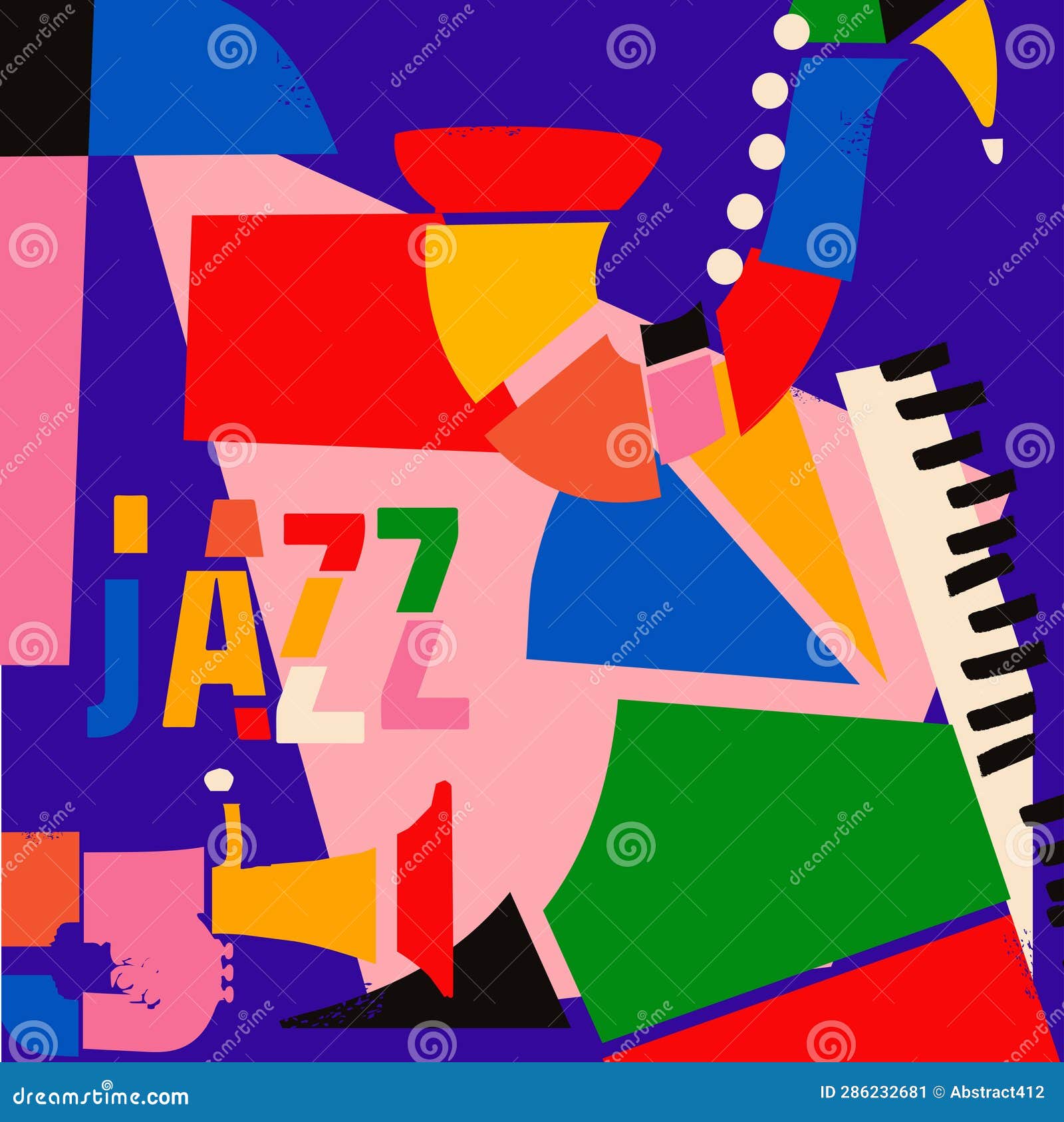 Modern Jazz Music Poster with Abstract and Minimalistic Musical ...