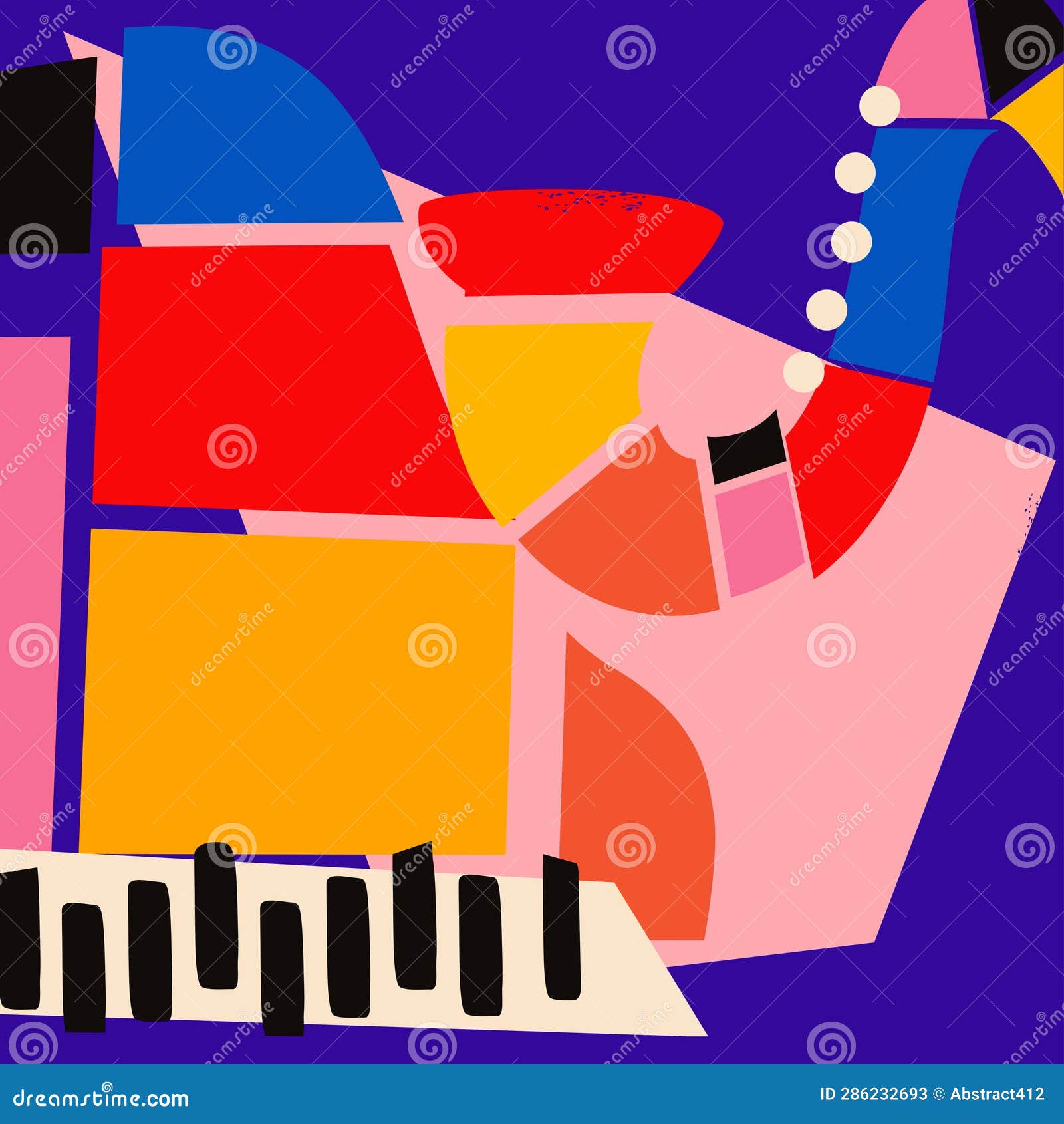Modern Music Poster with Abstract and Minimalistic Musical Instruments ...