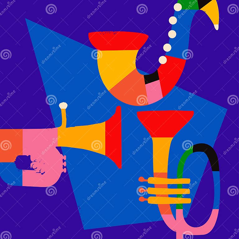 Modern Music Poster with Abstract and Minimalistic Musical Instruments ...