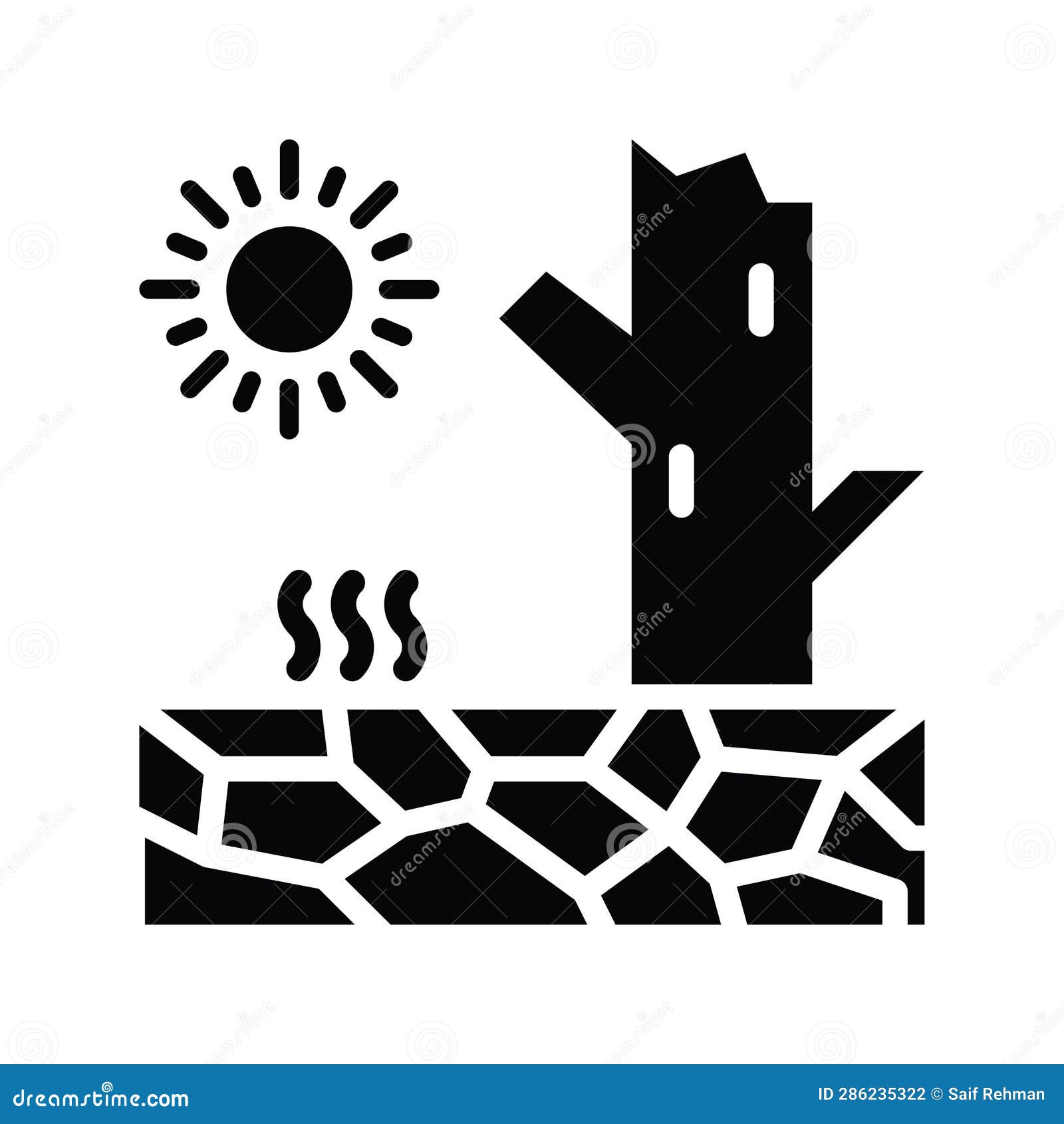 Desertification Vector Solid Icon Style Illustration. EPS 10 File Stock ...