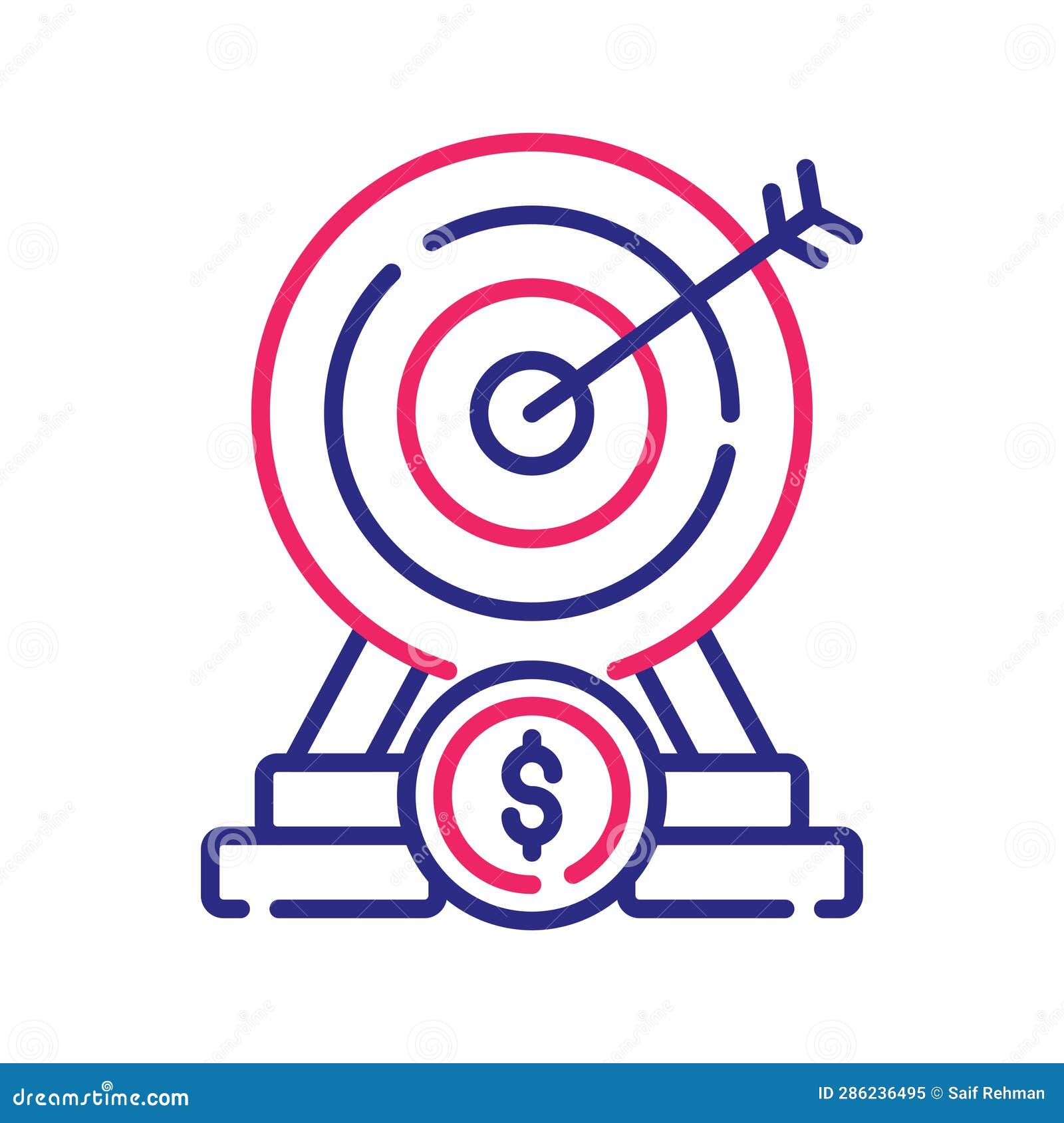 Financial Goal Vector 2 Colours Icon Style Illustration. EPS 10 File ...