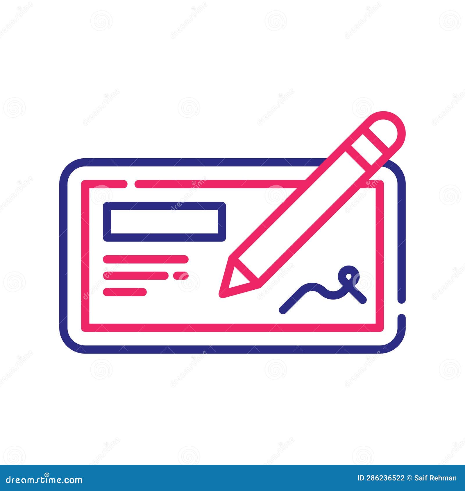 Cheque Book Vector 2 Colours Icon Style Illustration. EPS 10 File Stock ...