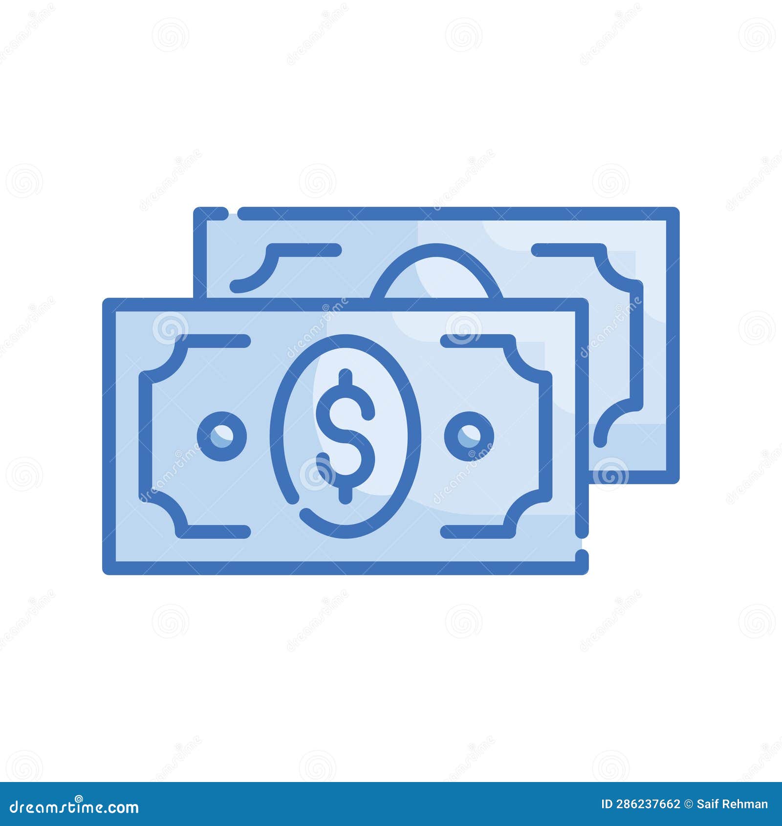 Dollar Money Vector Blue Series Icon Style Illustration. EPS 10 File ...