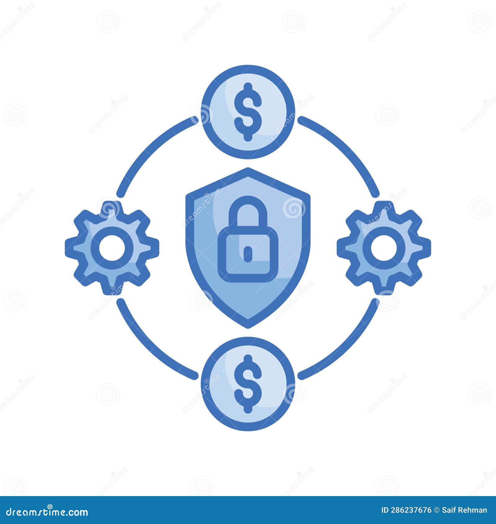 Financial Security Vector Blue Series Icon Style Illustration. EPS 10 ...