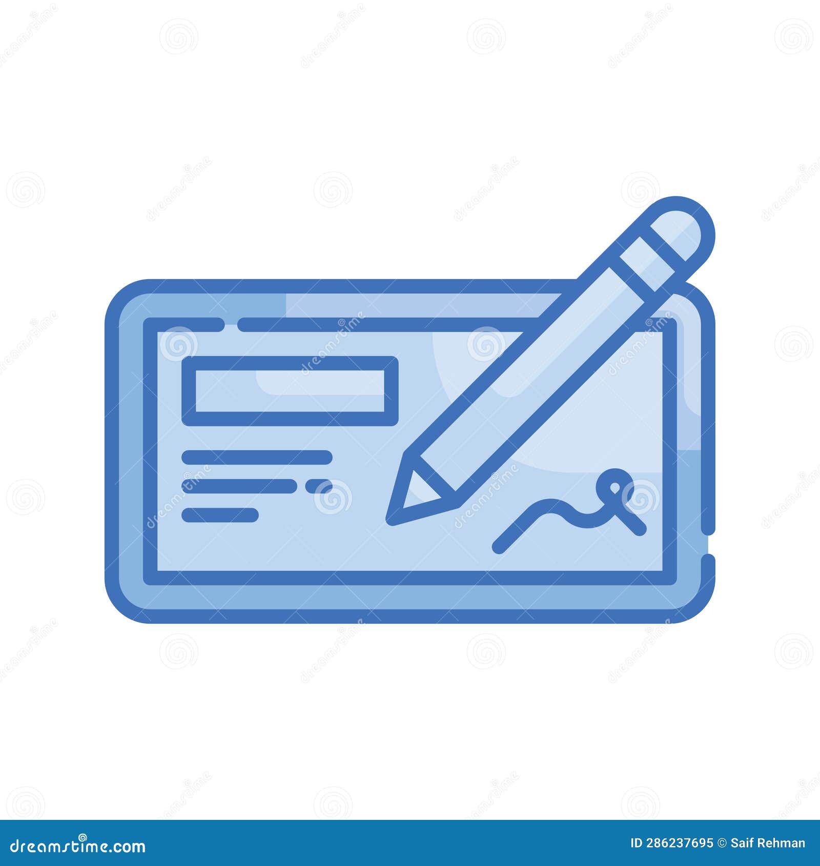 Cheque Book Vector Blue Series Icon Style Illustration. EPS 10 File ...