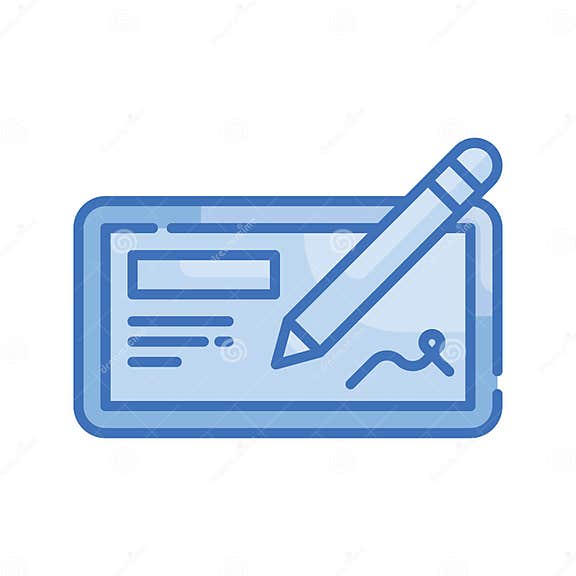 Cheque Book Vector Blue Series Icon Style Illustration. EPS 10 File ...