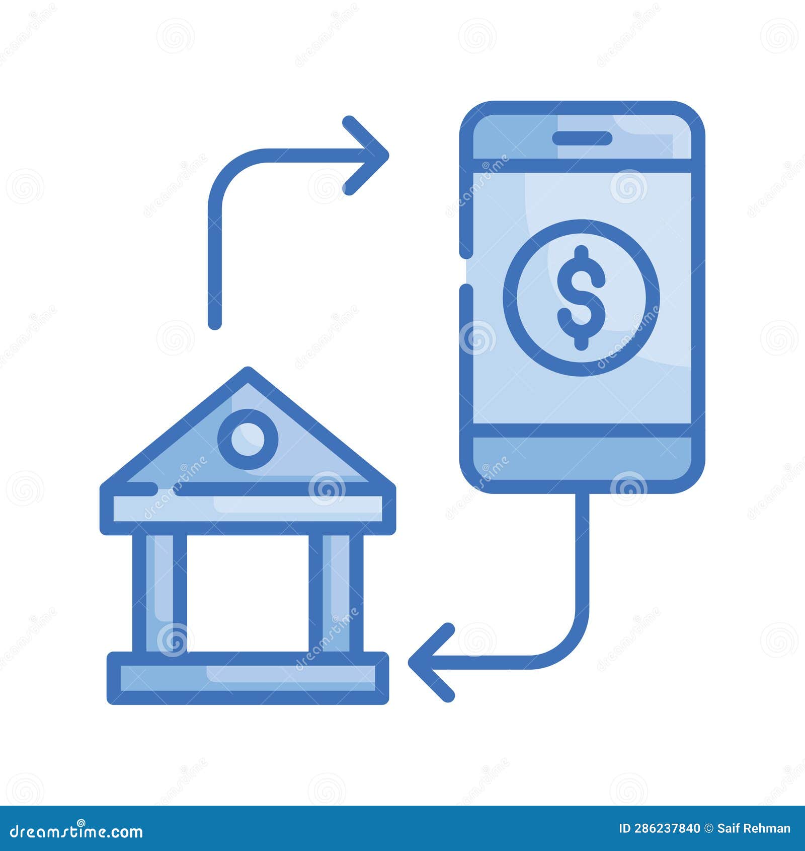 Internet Banking Vector Blue Series Icon Style Illustration. EPS 10 ...