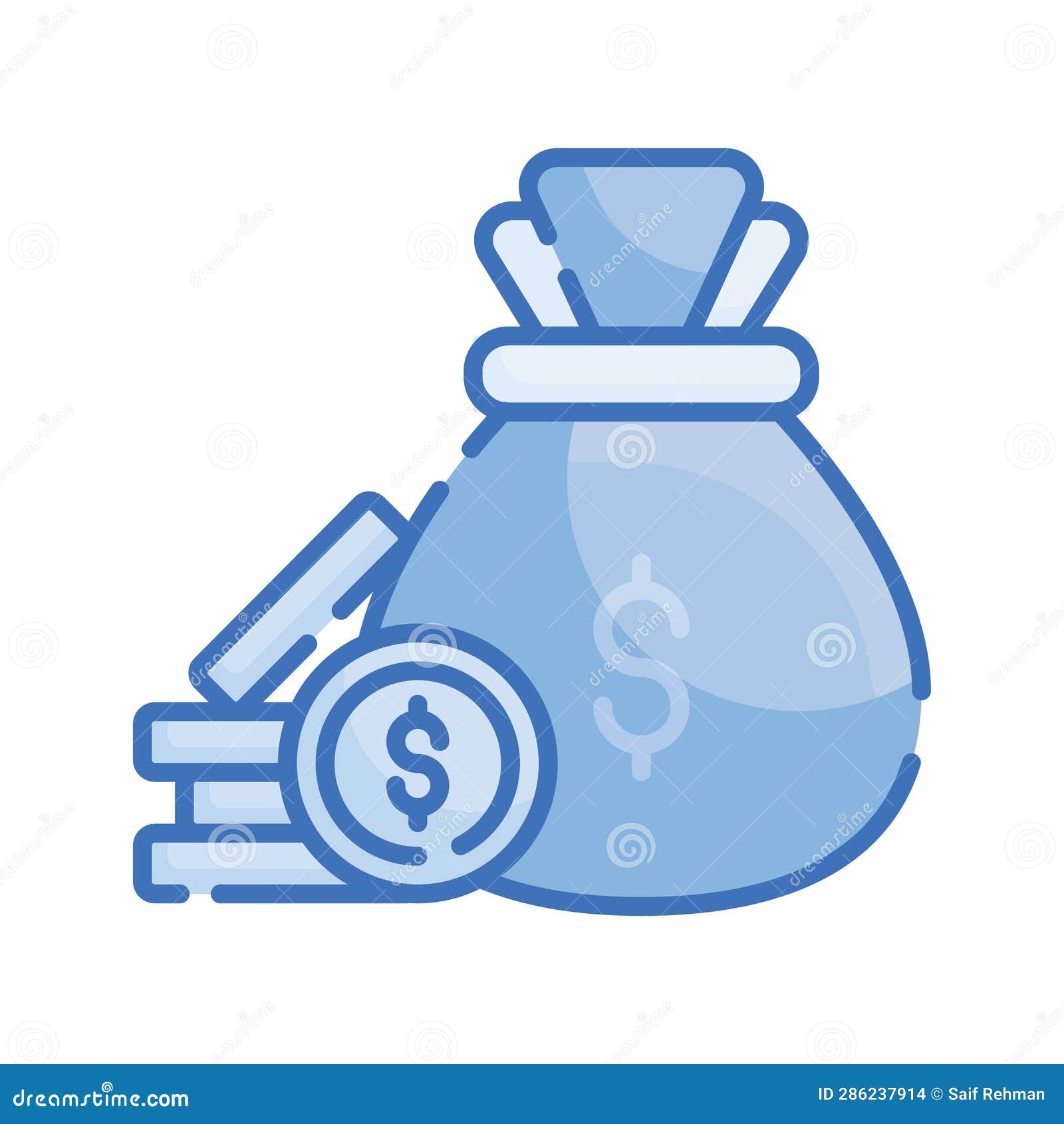 Cash Collection Vector Blue Series Icon Style Illustration. EPS 10 File ...