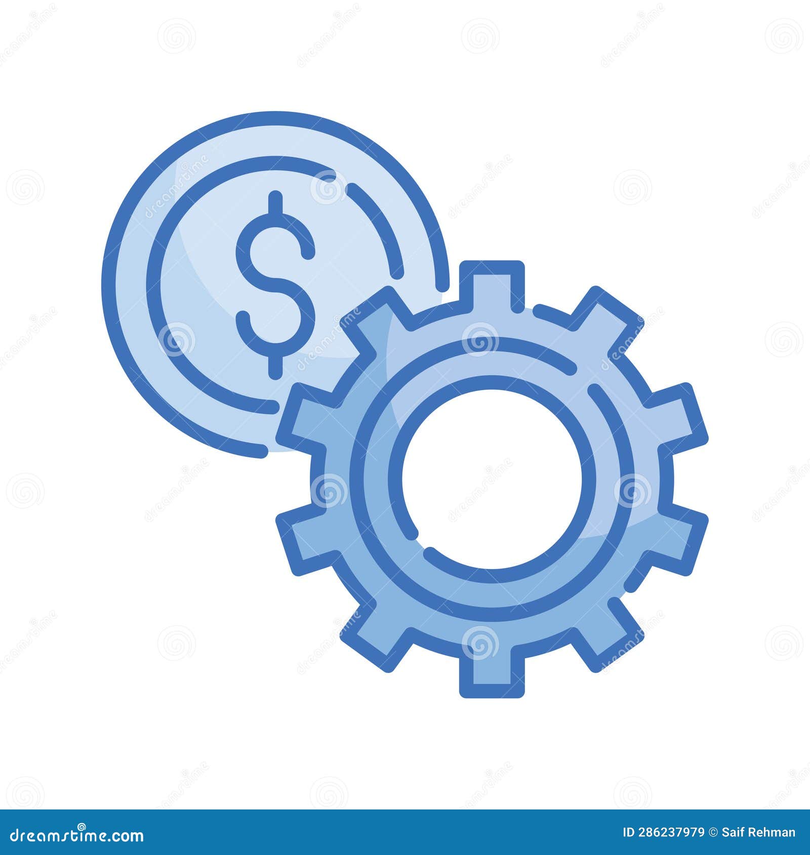 Financial Settings Vector Blue Series Icon Style Illustration. EPS 10 ...