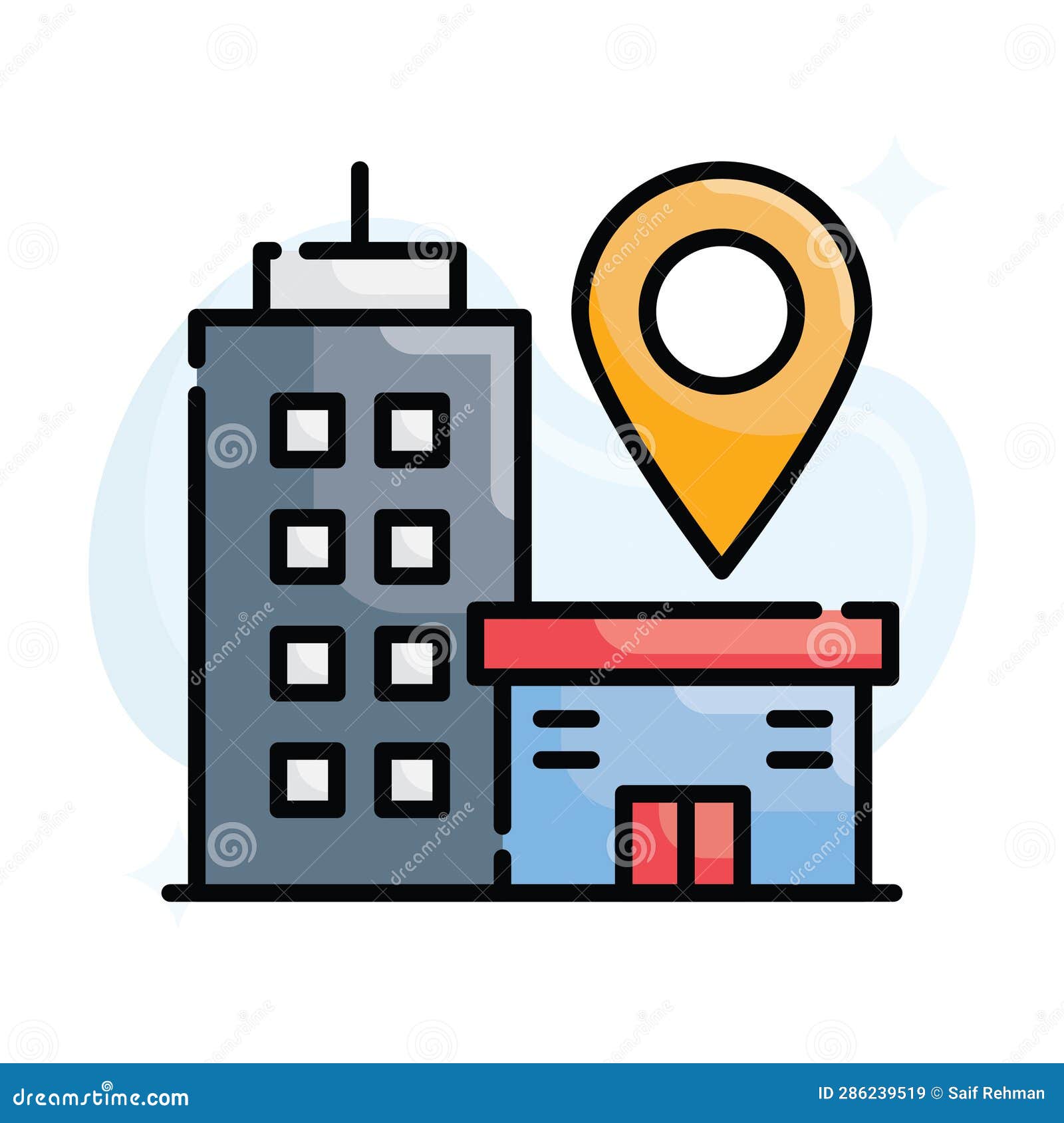 Business Location Vector Fill Outline Icon Style Illustration. EPS 10 ...
