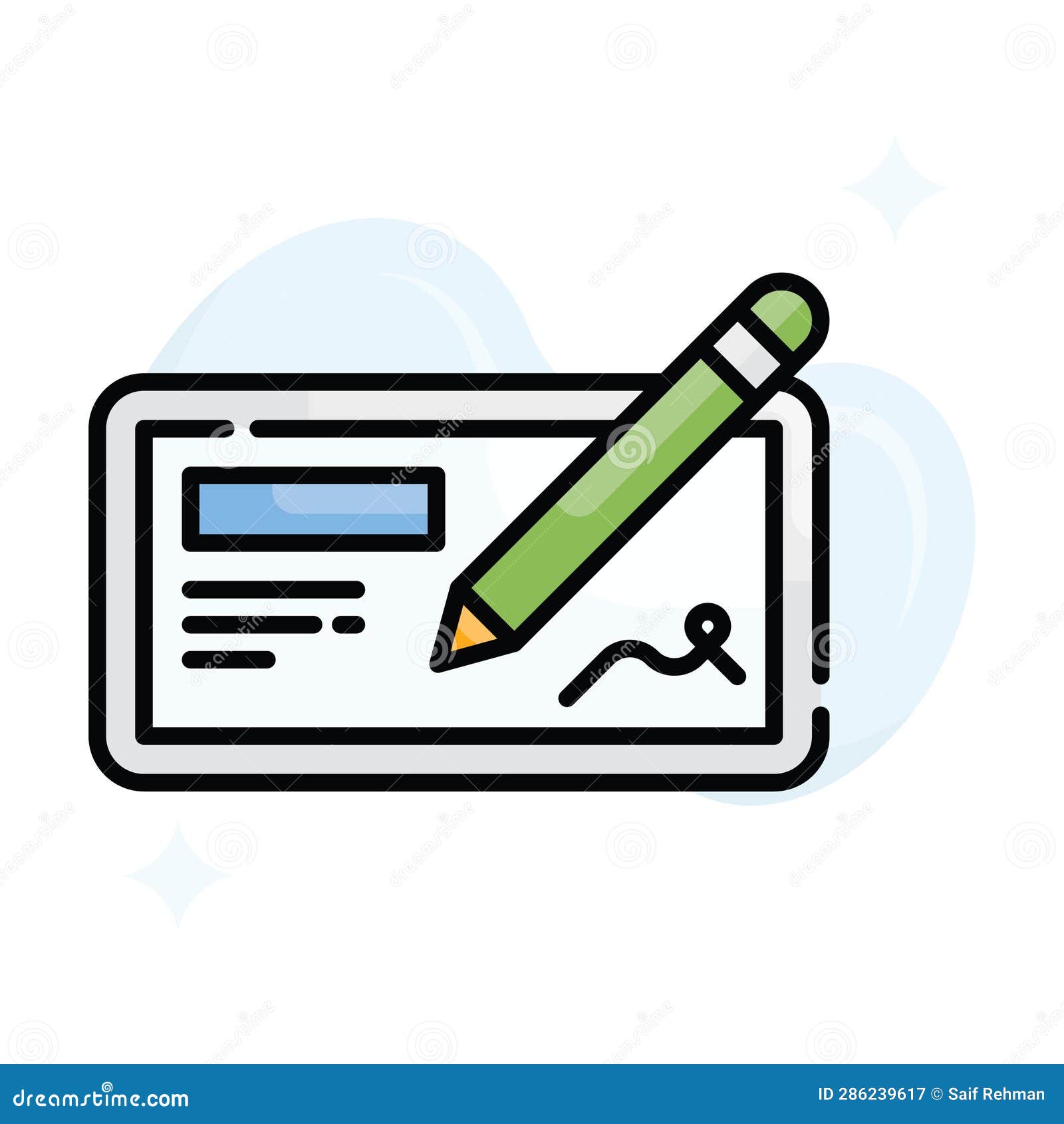 Cheque Book Vector Fill Outline Icon Style Illustration. EPS 10 File ...