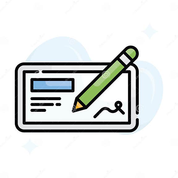 Cheque Book Vector Fill Outline Icon Style Illustration. EPS 10 File Stock Illustration ...