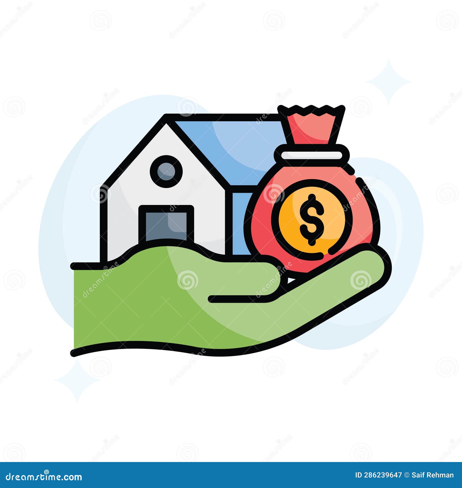 Home Loan Vector Fill Outline Icon Style Illustration. EPS 10 File ...