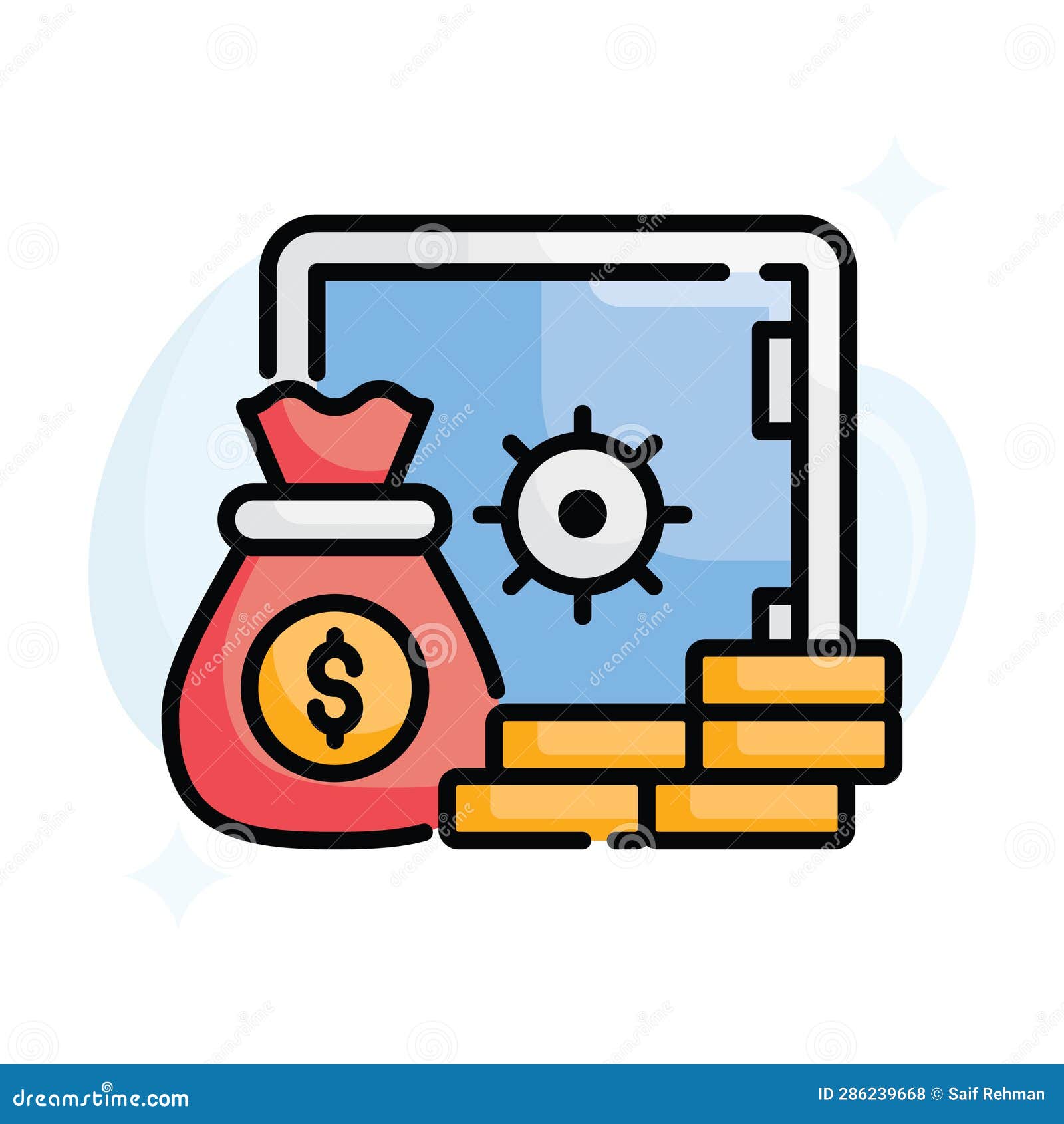 Savings Vector Filled Outline Icon Style Illustration. EPS 10 File ...