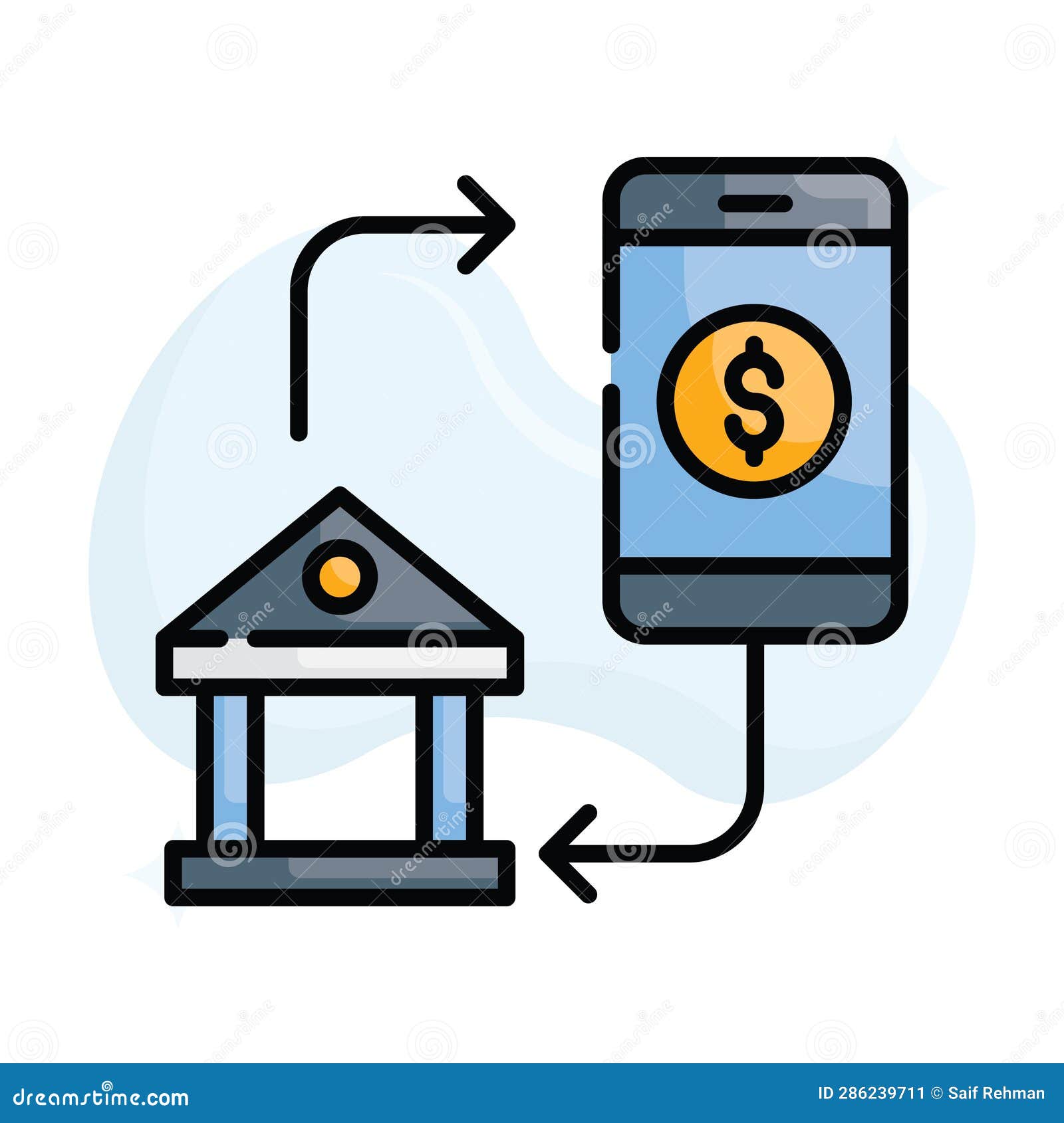 Internet Banking Vector Filled Outline Icon Style Illustration. EPS 10 ...