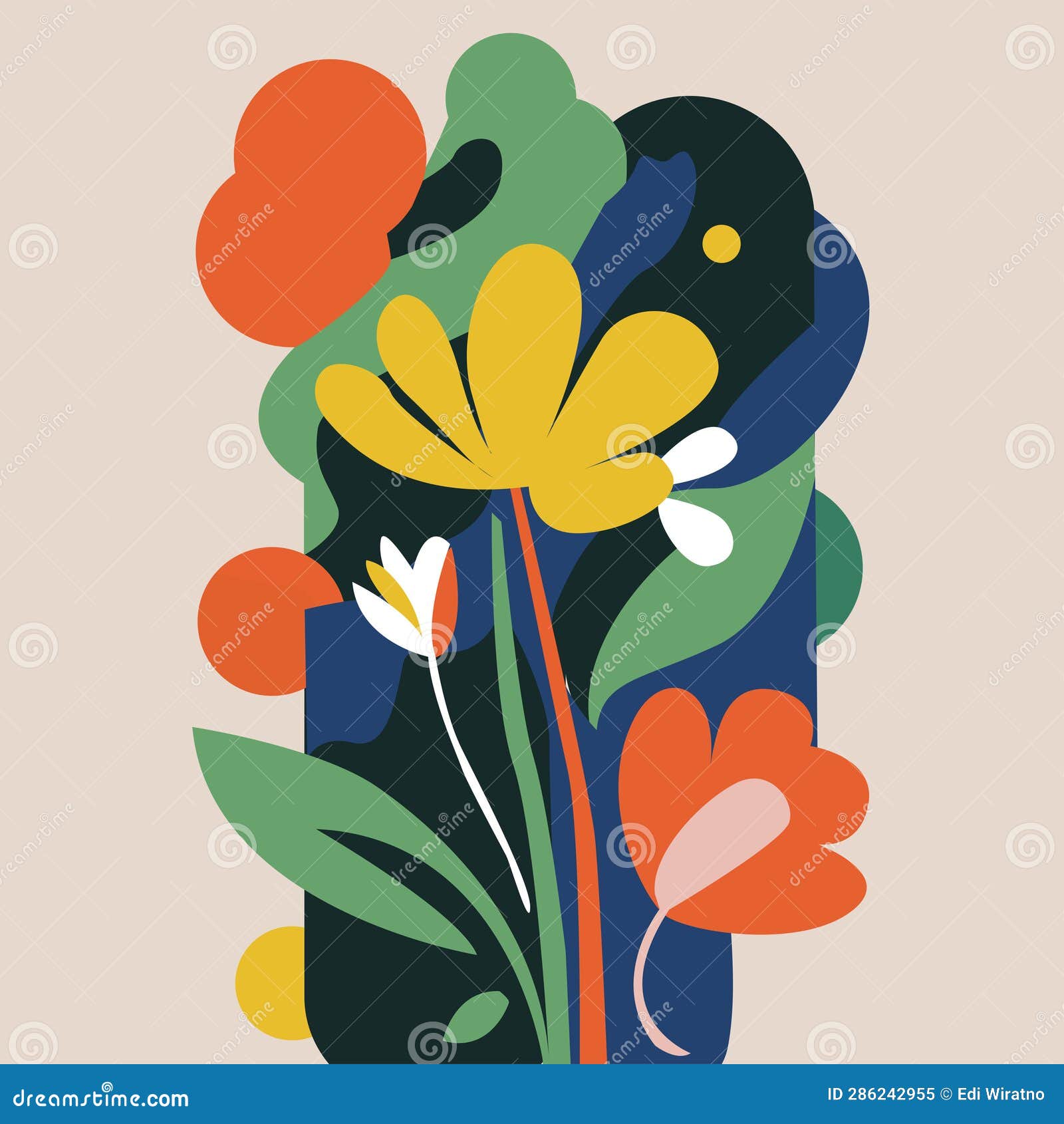 Vector Abstract Floral Poster Stock Illustration - Illustration of ...