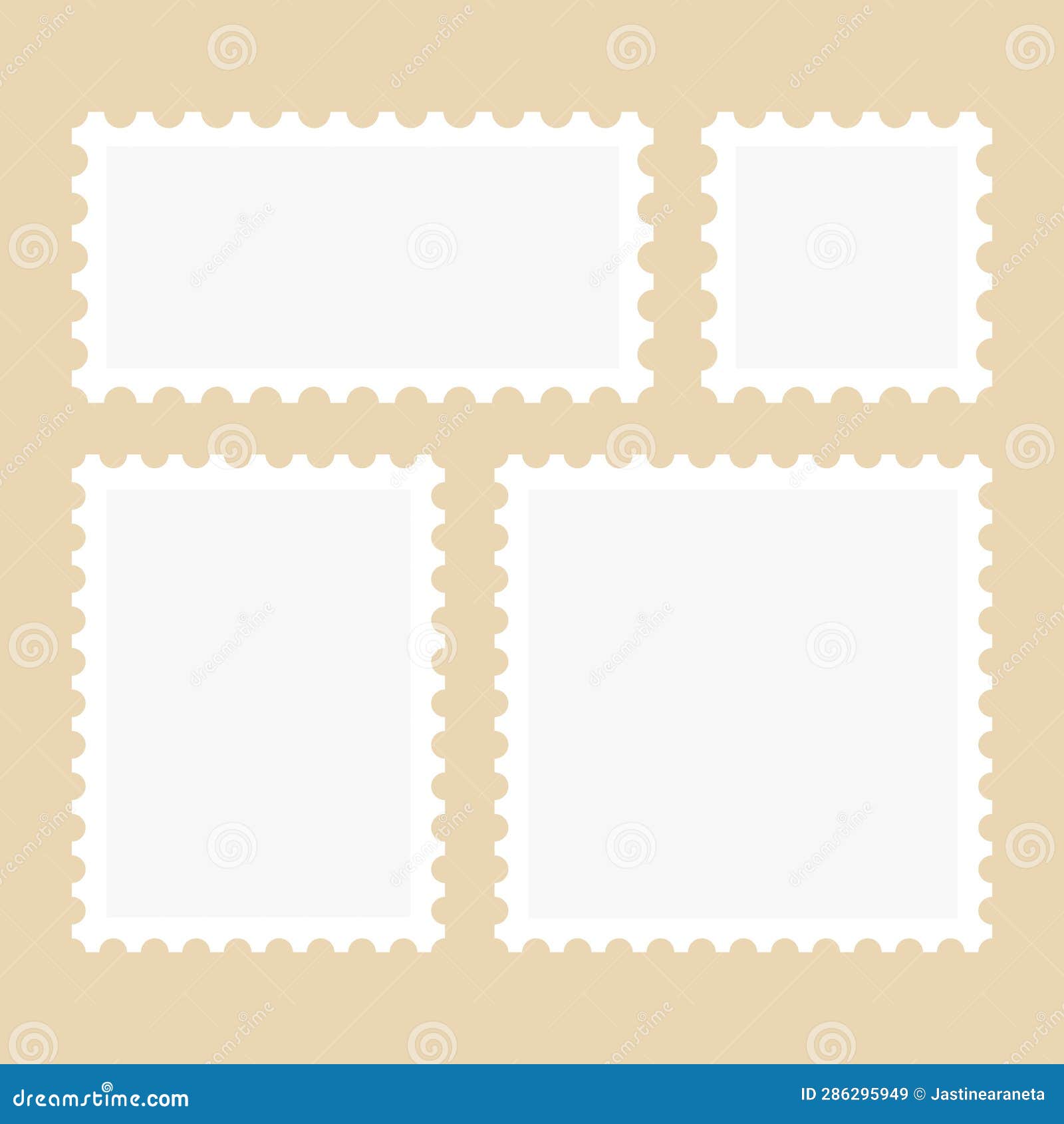 Set of Blank Postcard Stamp Shapes Vector Illustration Stock Vector ...
