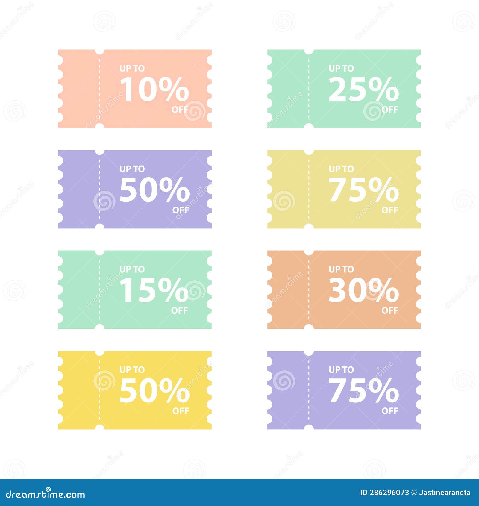 Colorful Pastel Ticket Shaped Sale Voucher Vector Design Stock ...