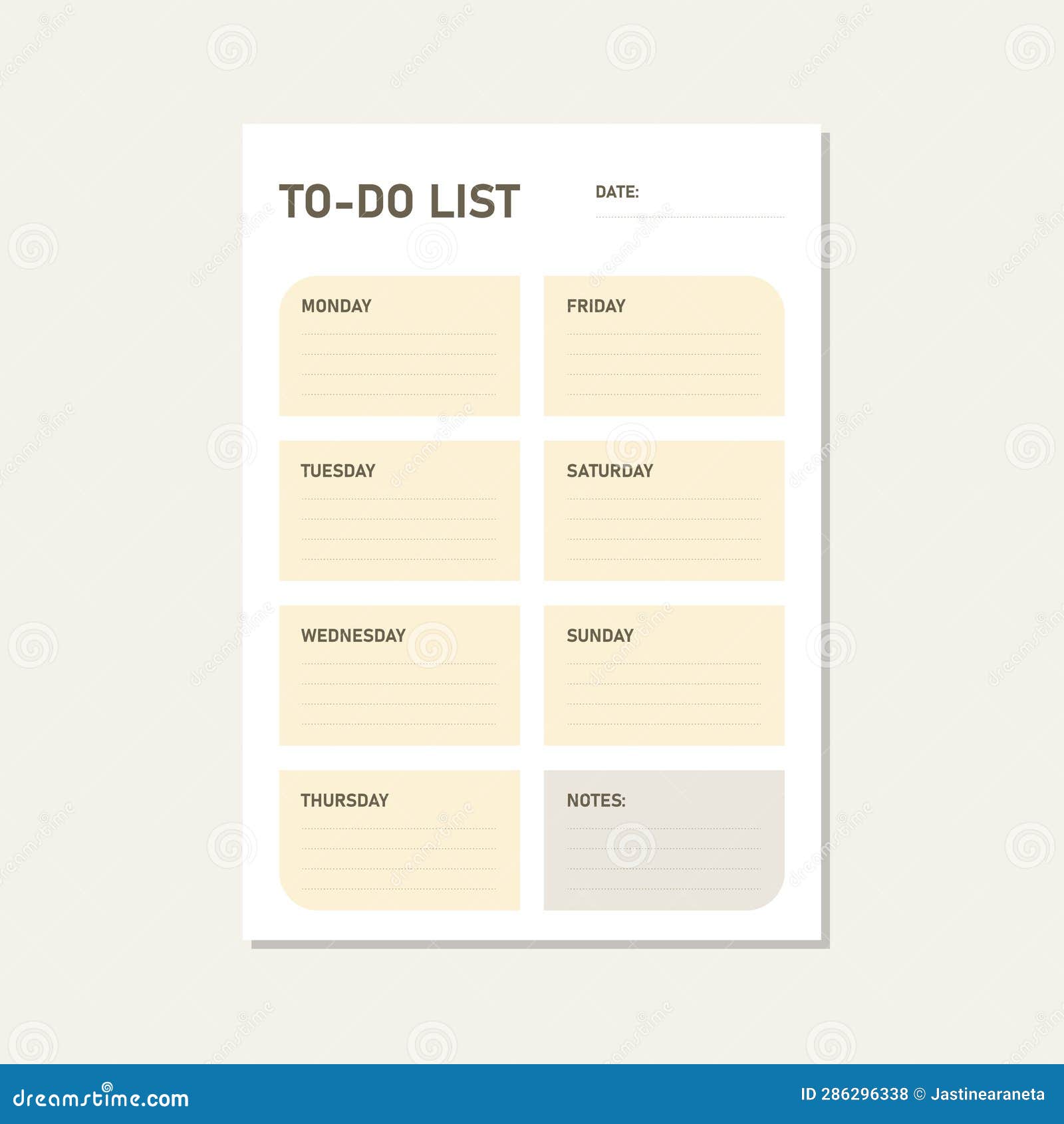Pastel Orange To Do List Vector Design Template Stock Illustration ...