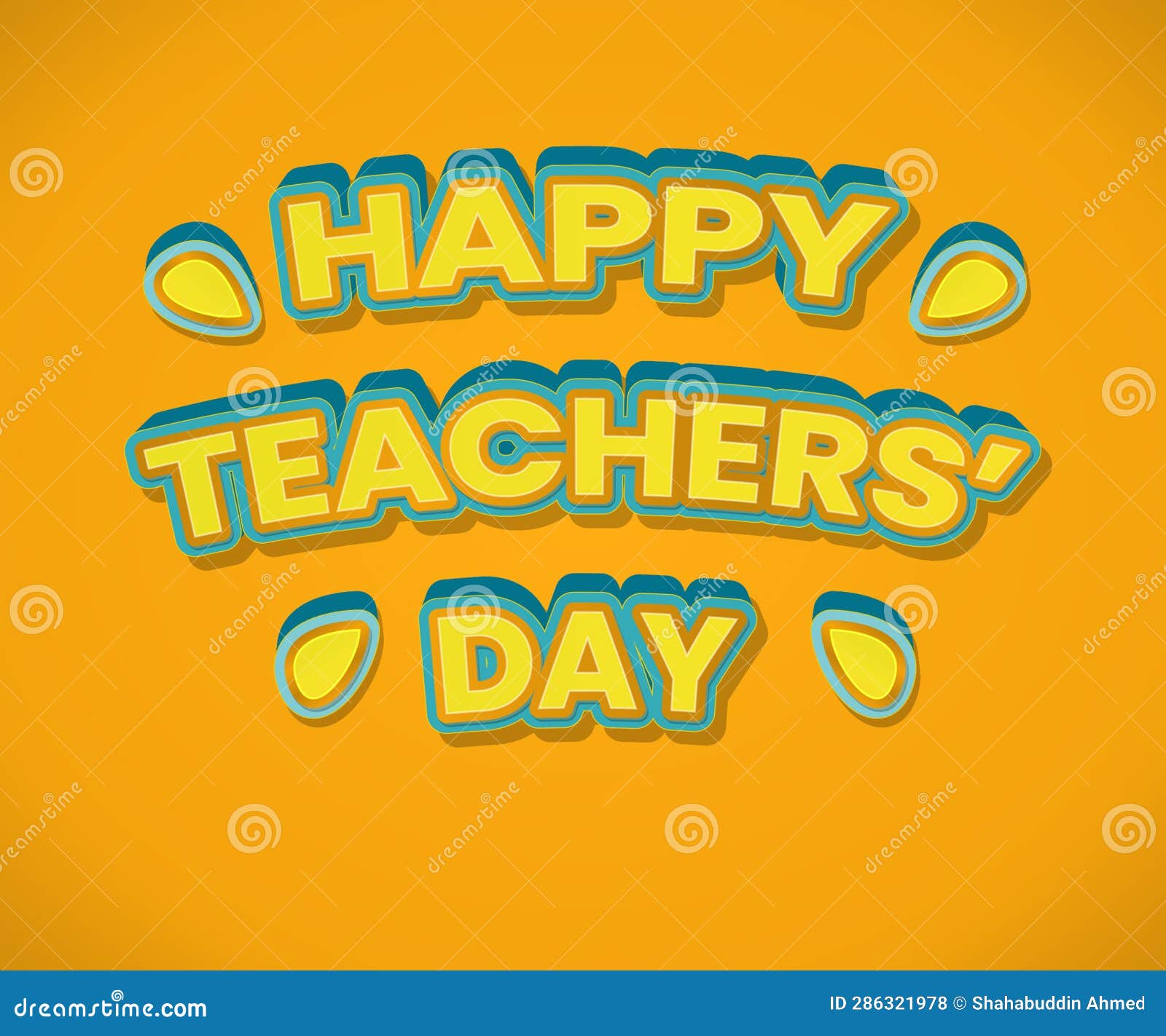 Happy Teachers Editable 3D Day Text Effect. Stock Vector - Illustration ...